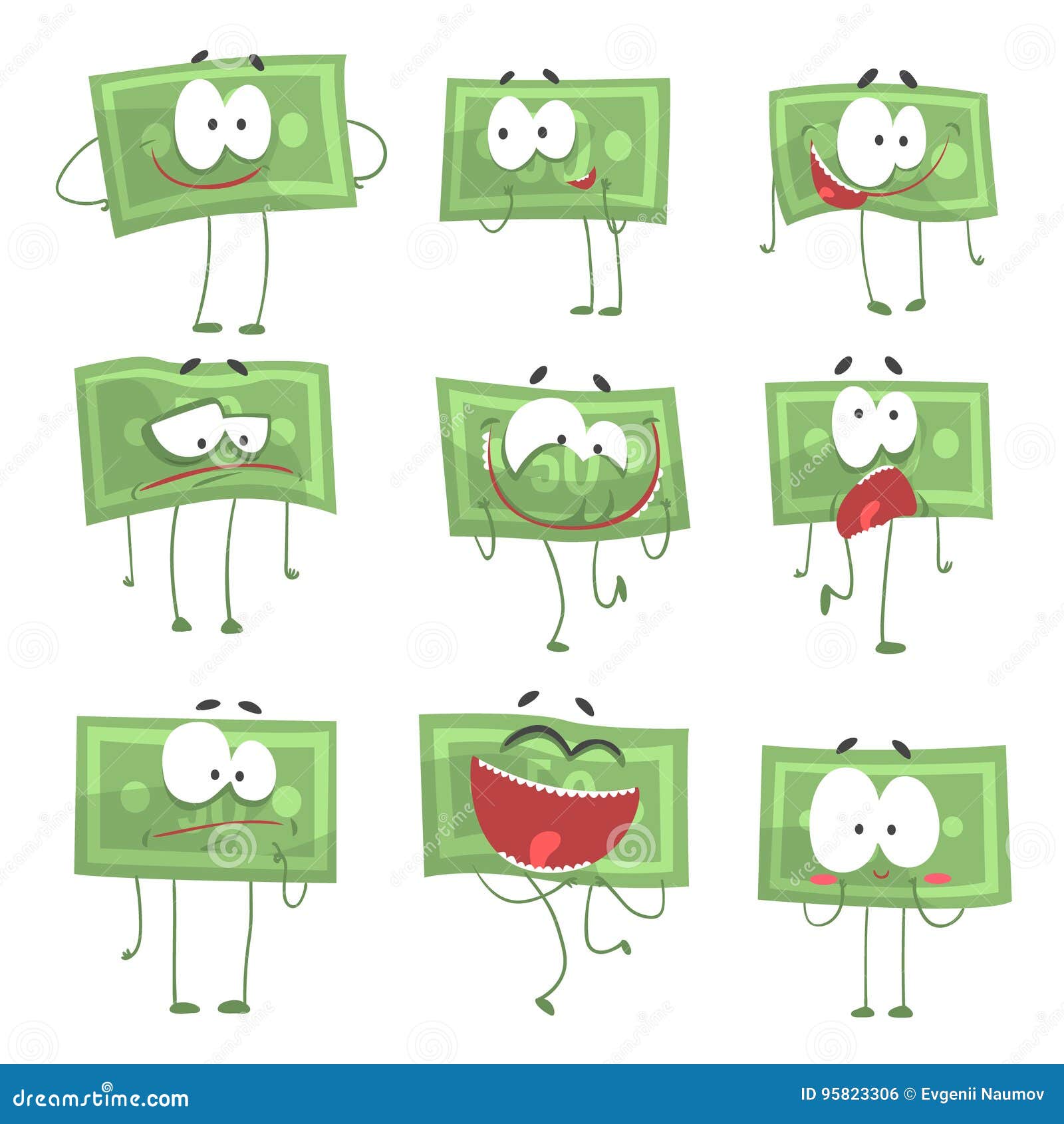 Funny Banknotes Of Atlantis With A Masonic Sign. Cartoon Vector ...