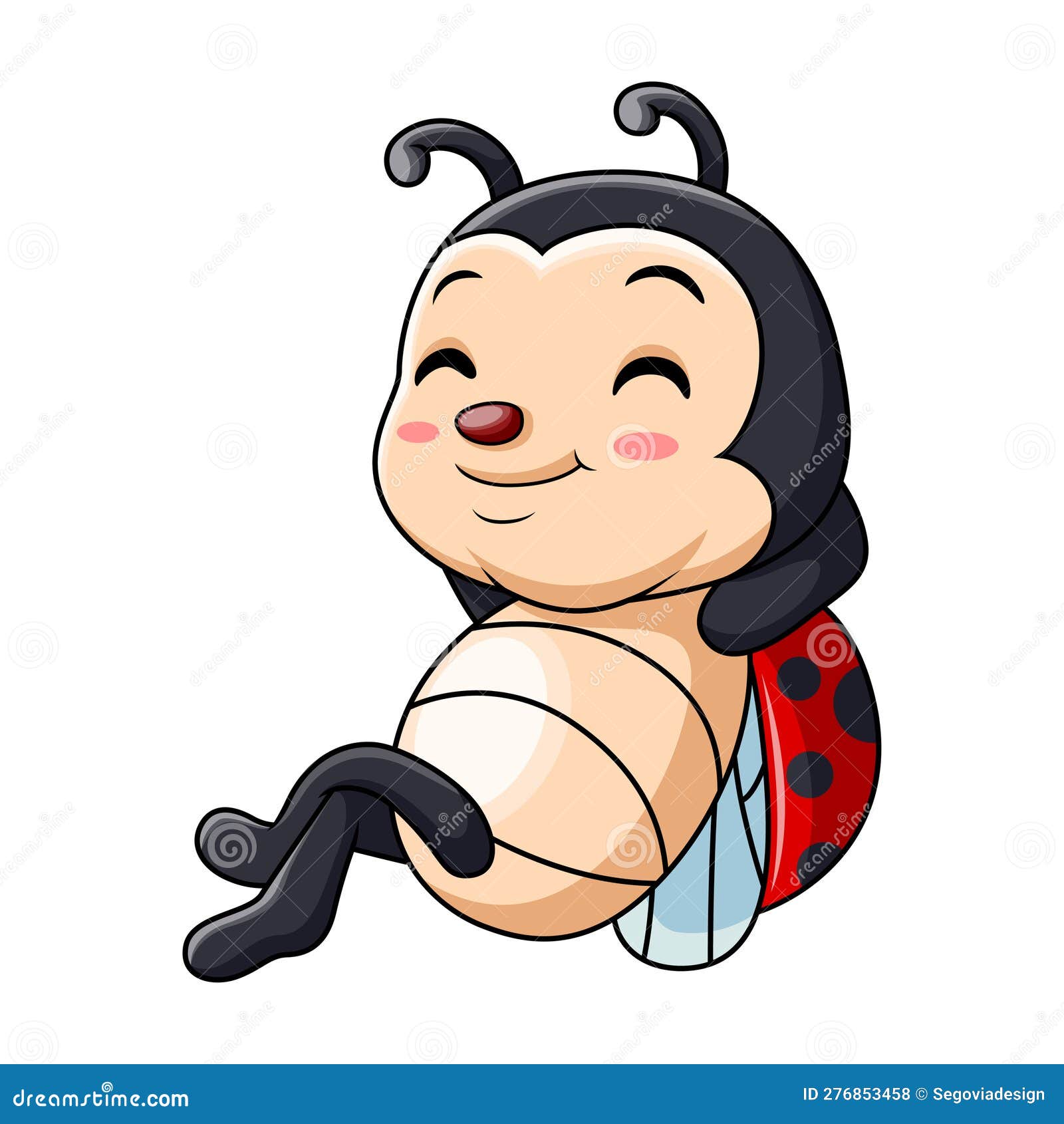 Cute Funny Ladybug a Sleeping Stock Vector - Illustration of cute, leaf ...