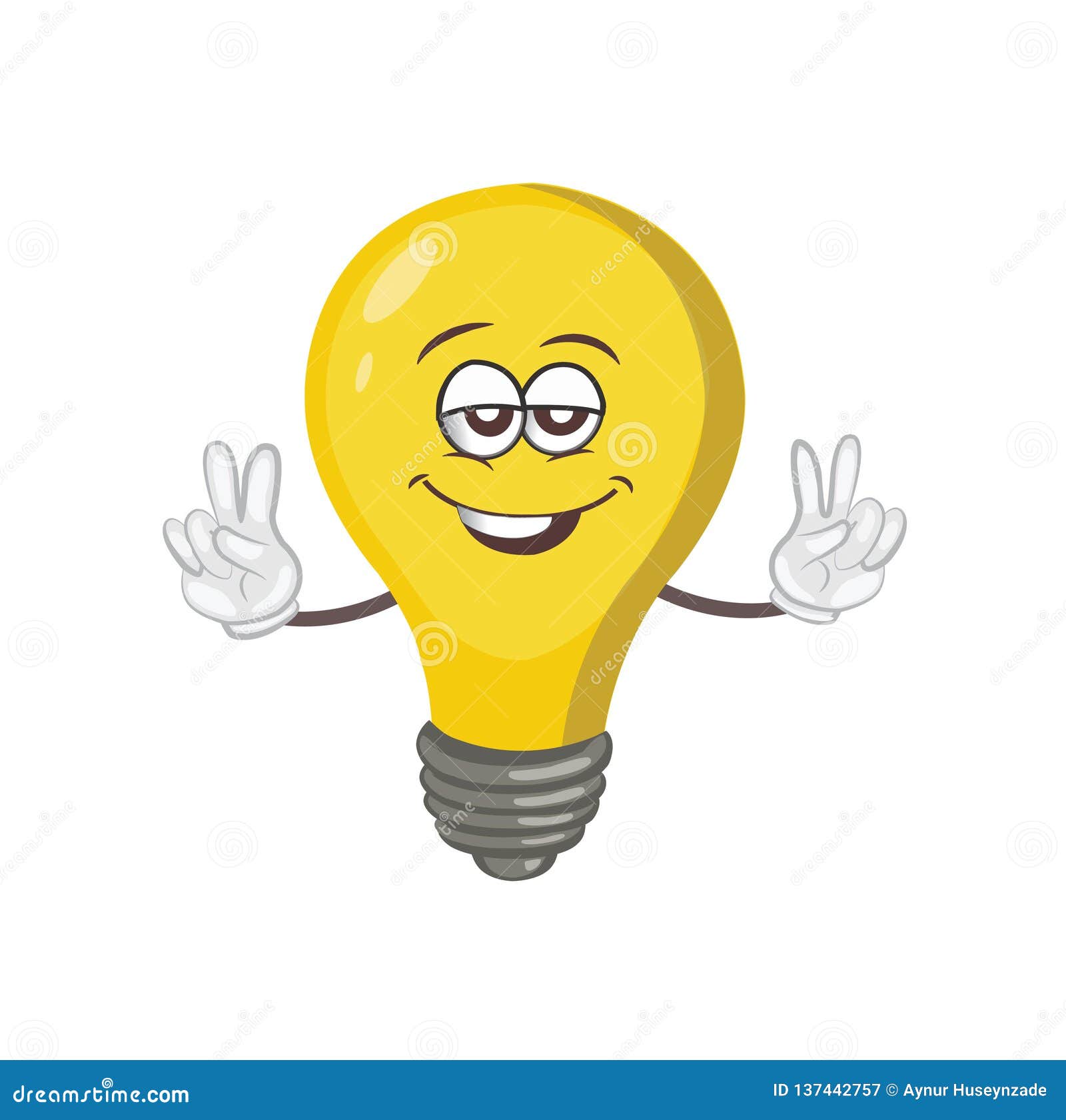 Cute Funny Light Bulb Character.cartoon Vector Illustration. Stock ...