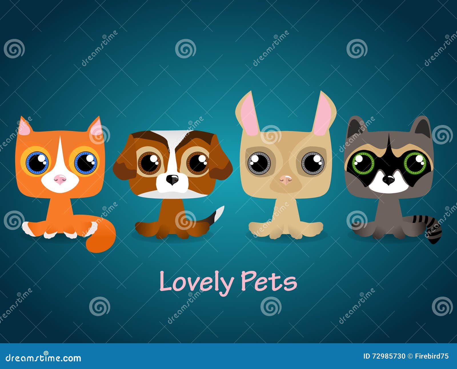 Set Of Pets. Vector Shape | CartoonDealer.com #108566991