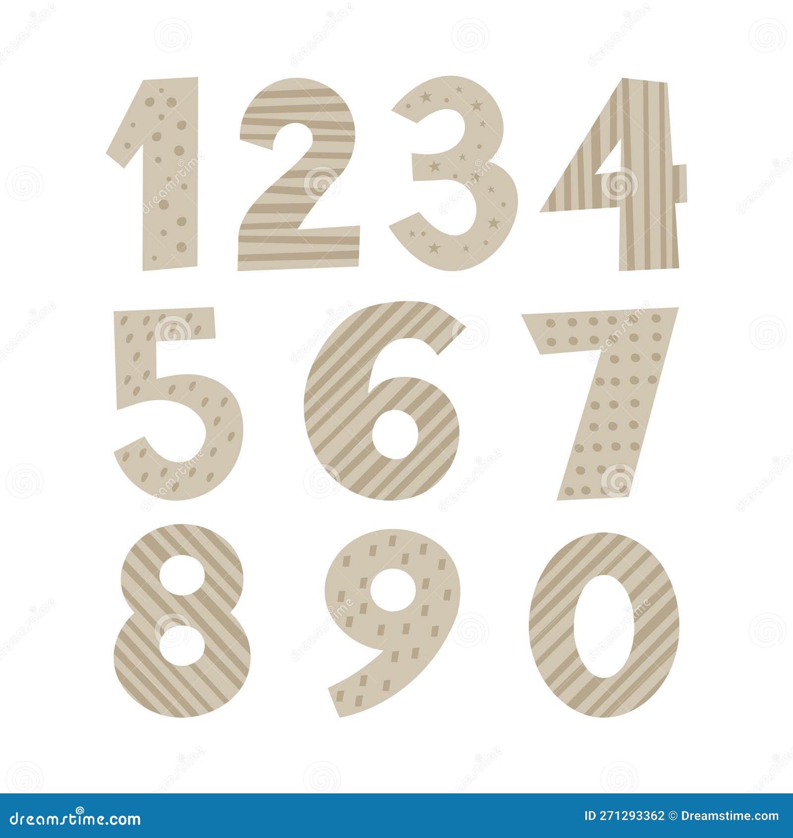 Cute Funny Numbers Vector Illustration Set Stock Vector - Illustration ...