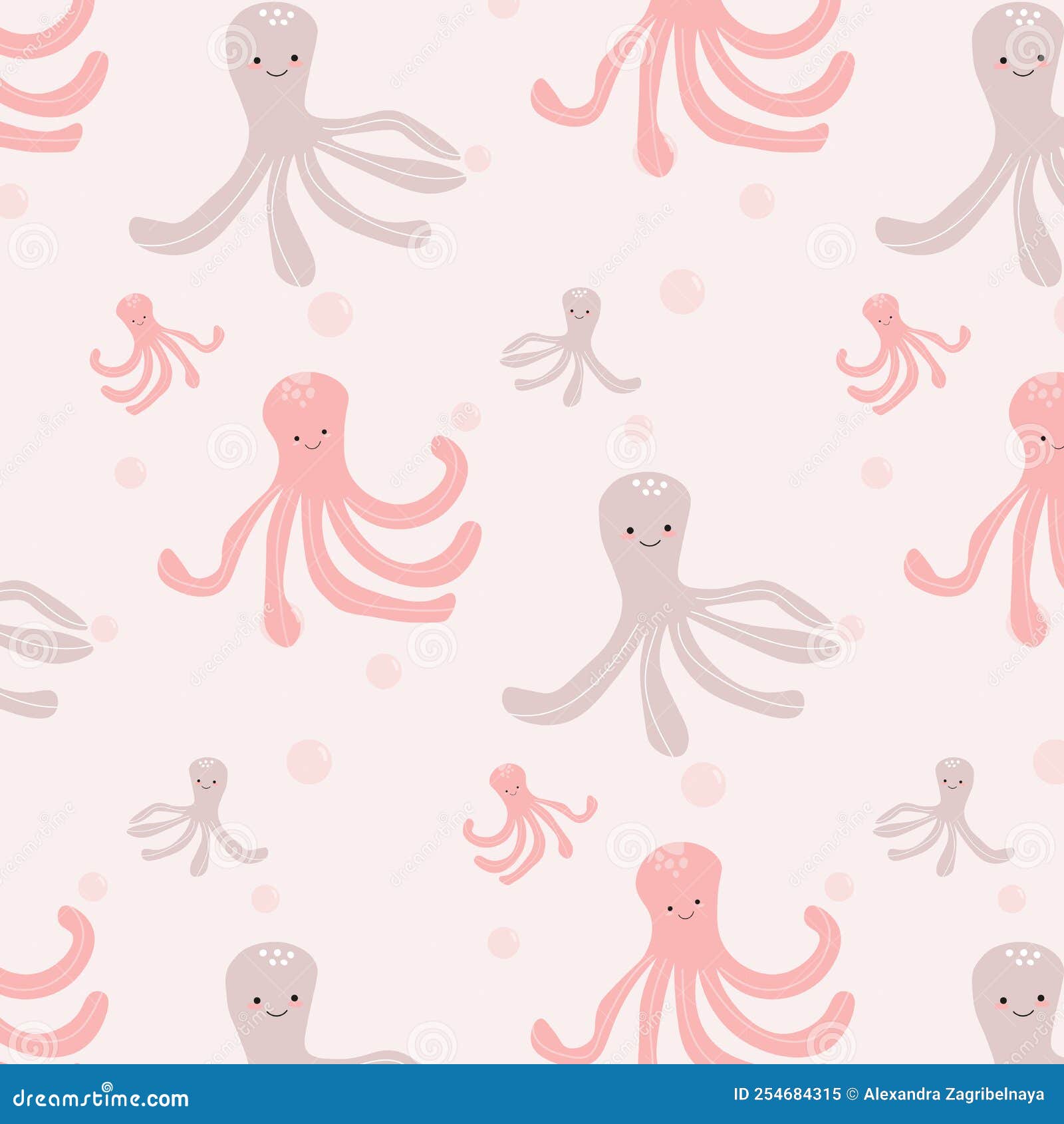 Cute Funny Octopus Seamless Pattern, Texture, Background, Wallpapers ...