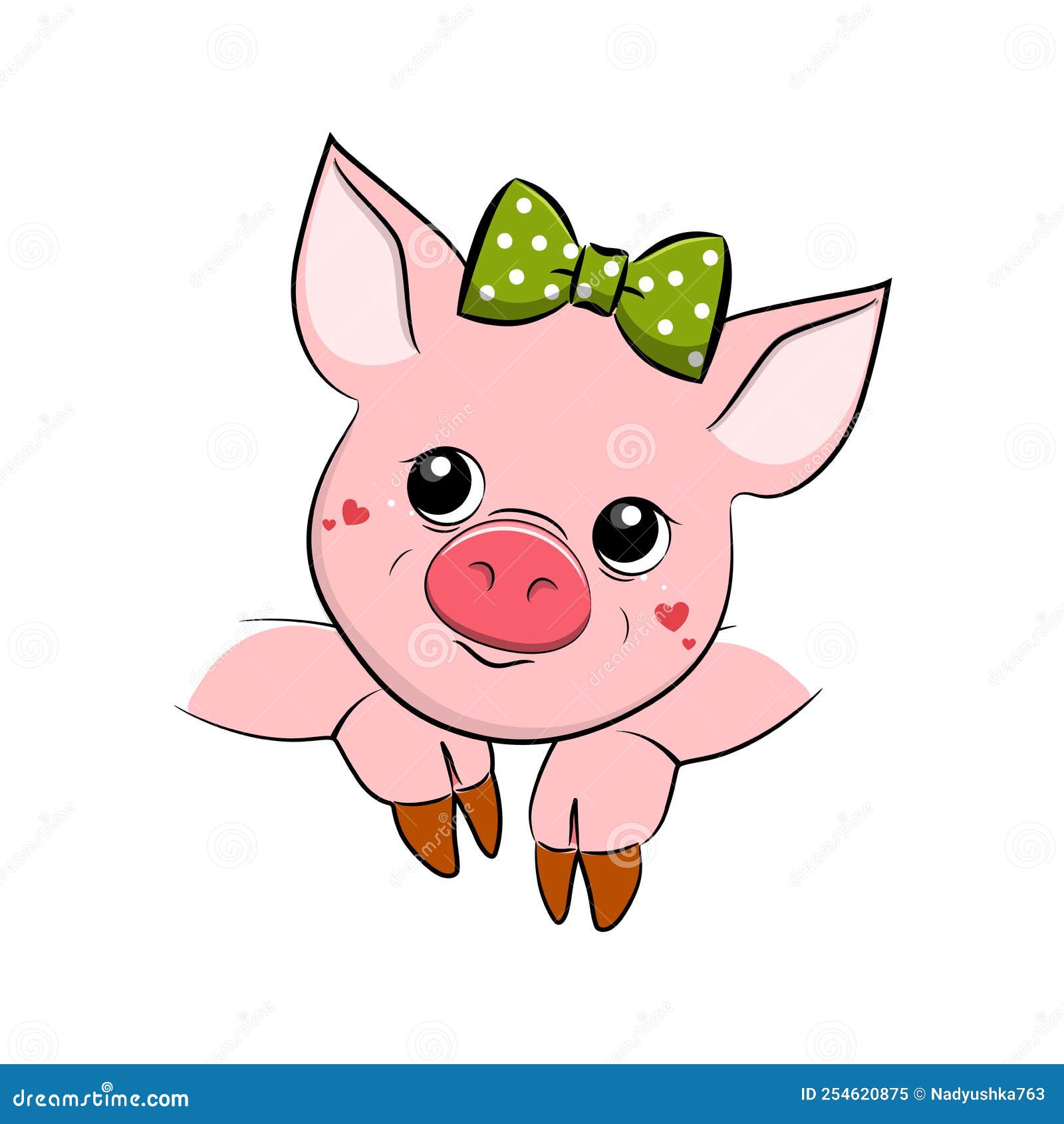 Cute Funny Pig Face Expressions. Vector Illustration. Stock Vector ...