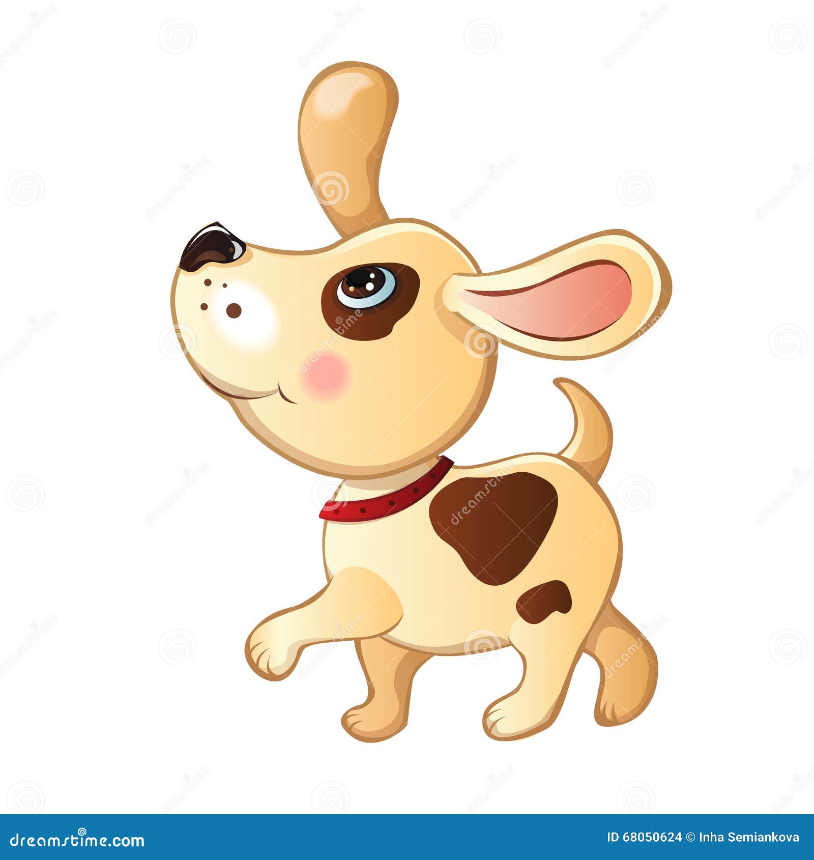 Cute Funny Puppy Goes stock vector. Illustration of funny - 68050624