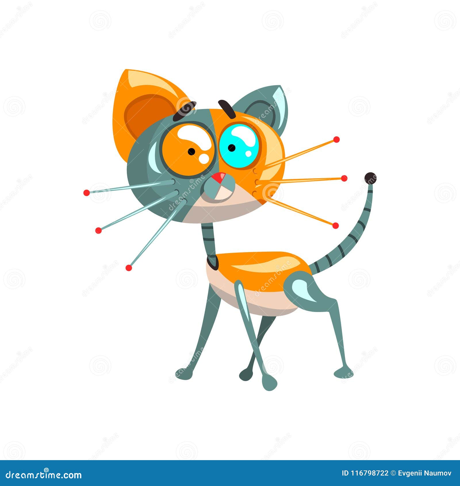 Cute Funny Robotic Cat, Artificial Intelligence Concept Vector ...