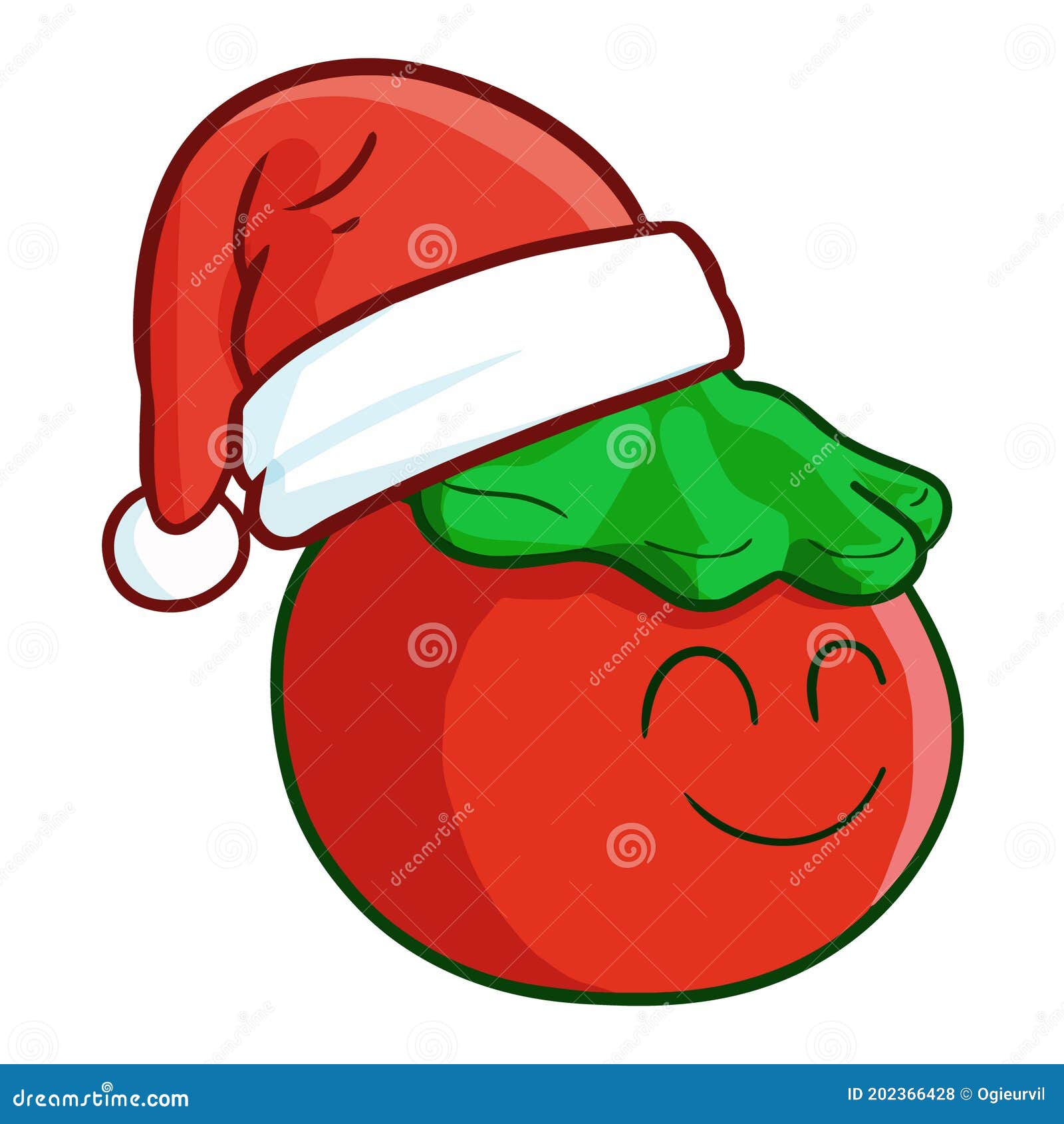 Cute and Funny Tomato Wearing Santa`s Hat and Smiling Happily Stock ...