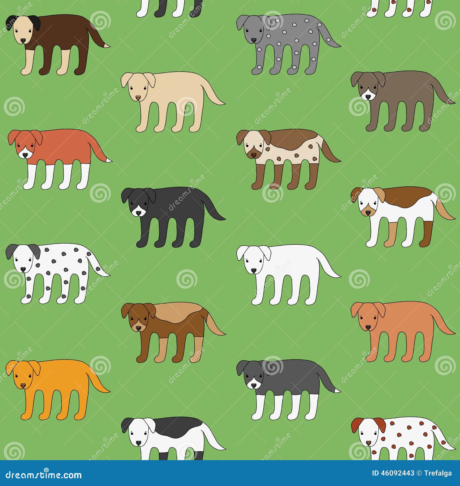 Cute and Funny Walking Dogs Pattern Stock Vector - Illustration of walk ...
