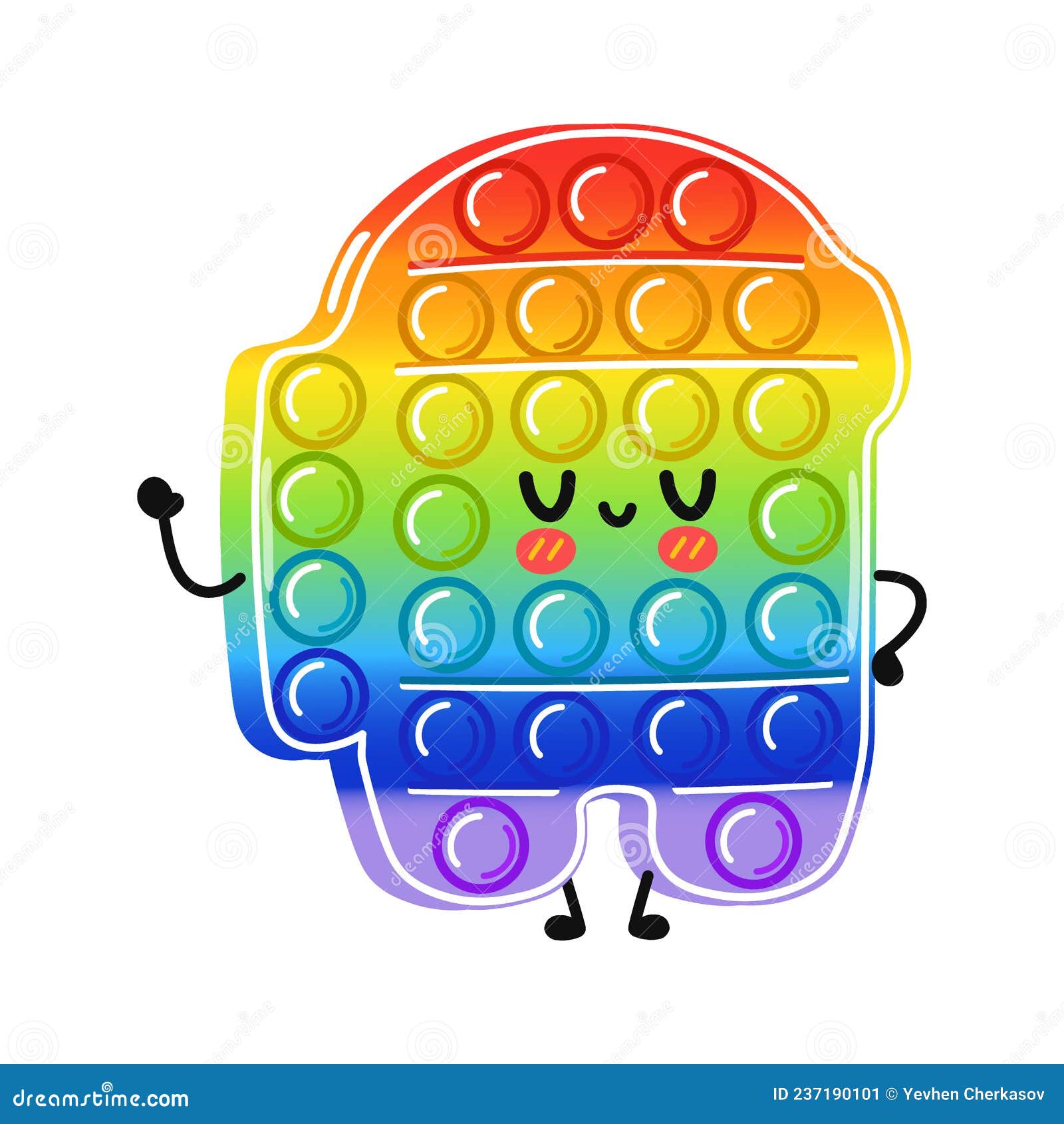 Cute Funny Waving Hand Popit Pop it Character Stock Vector ...