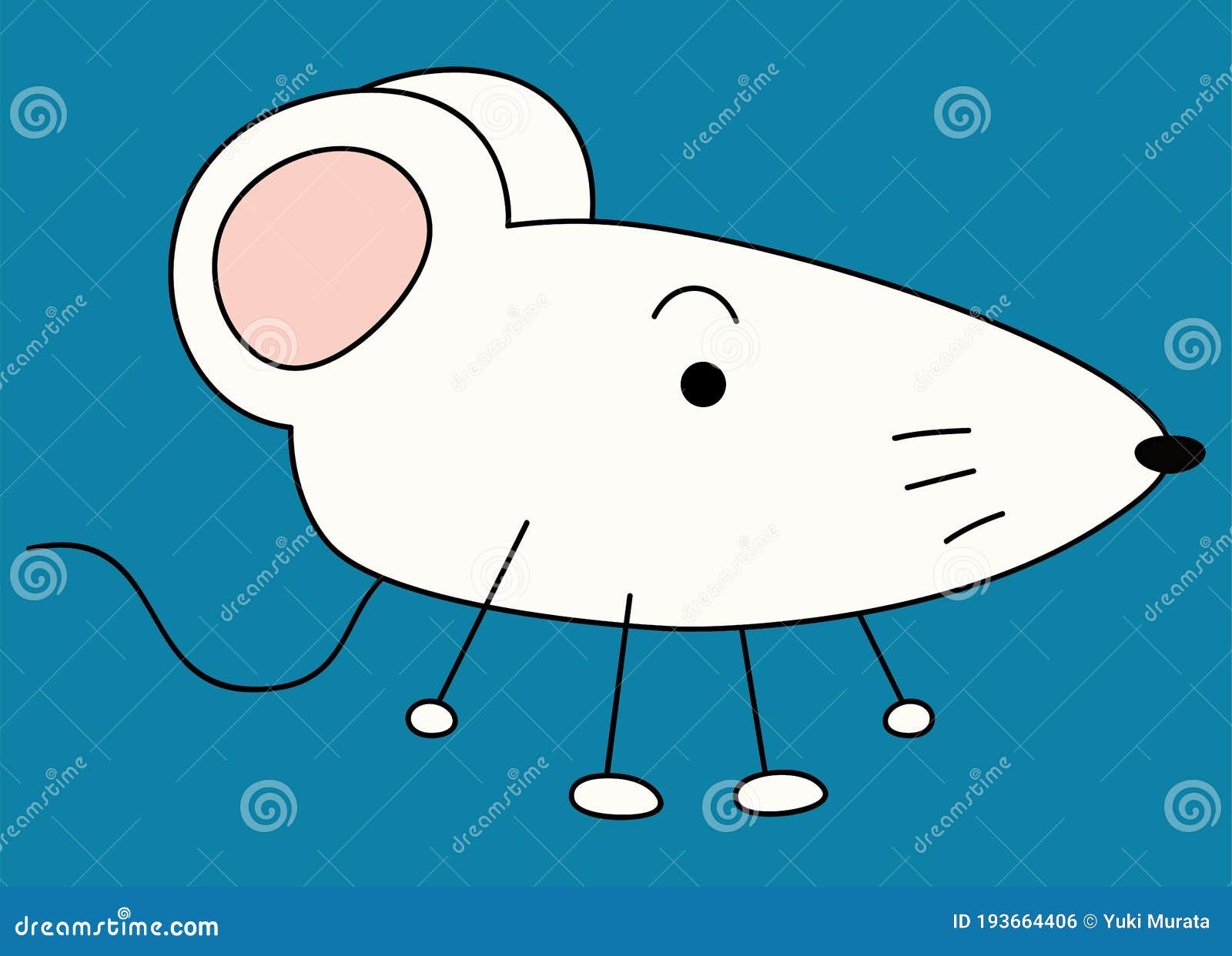Cute and funny White mouse stock vector. Illustration of cute - 193664406