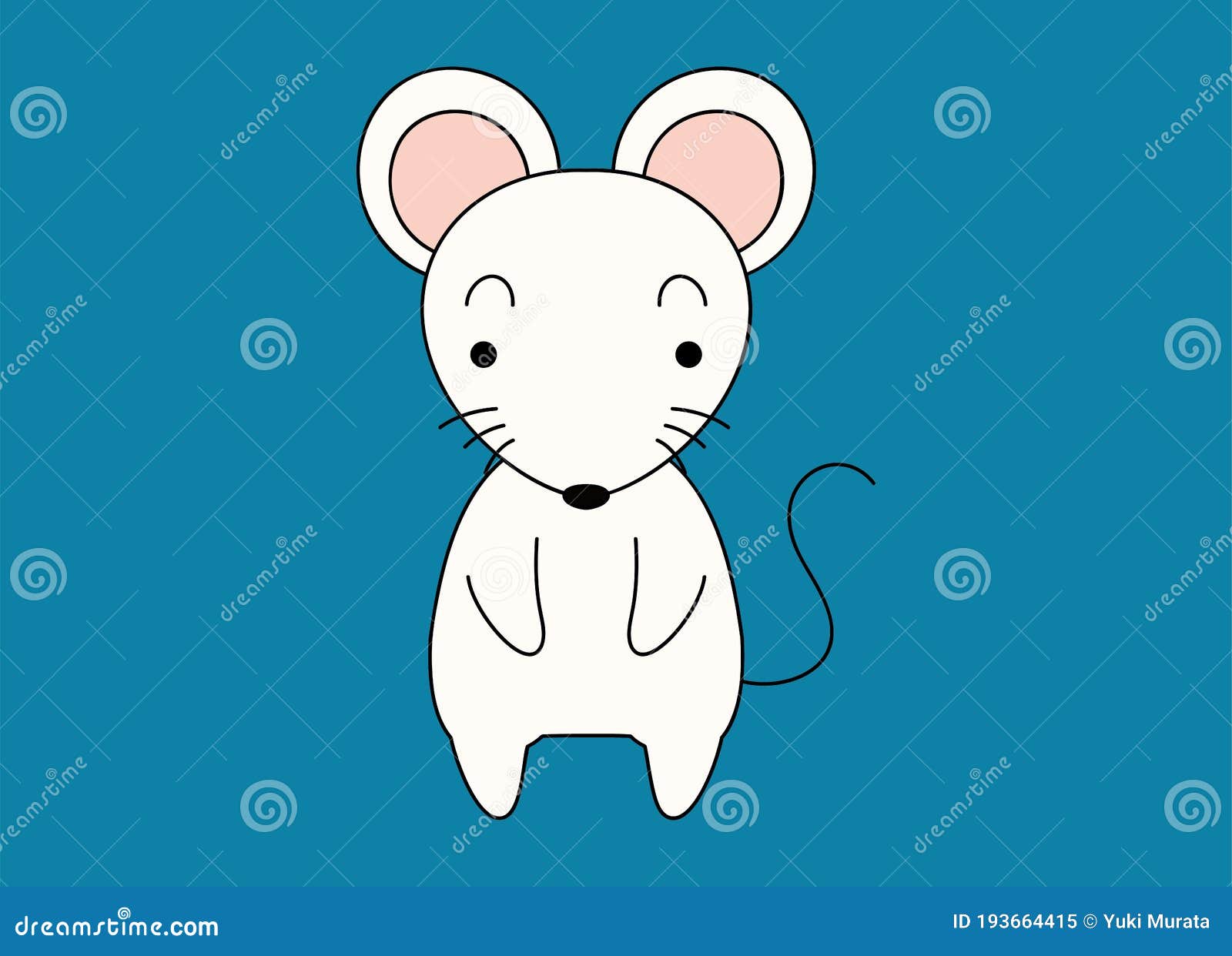 Cute and funny White mouse stock vector. Illustration of charm - 193664415