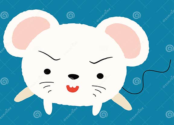Cute and funny White mouse stock vector. Illustration of zodiac - 193664416