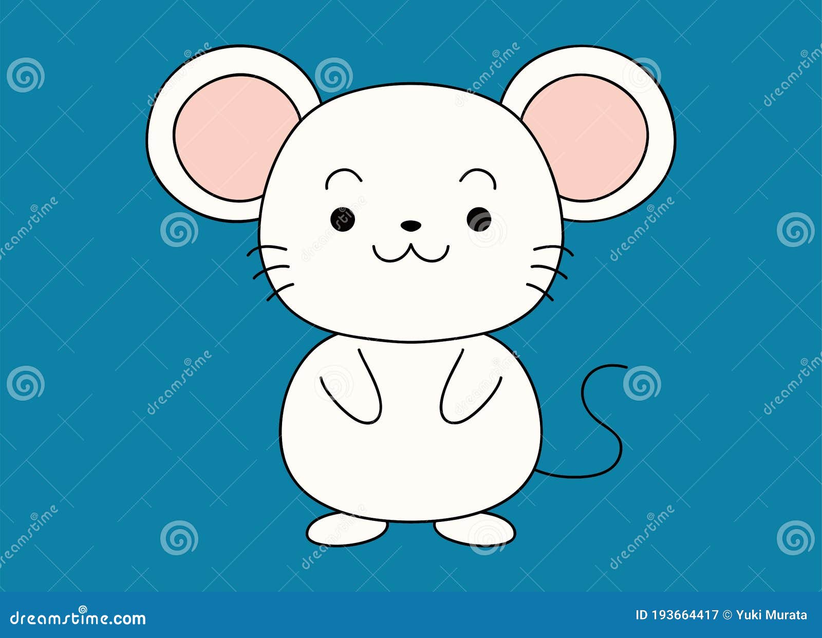 Cute and funny White mouse stock vector. Illustration of zodiac - 193664417