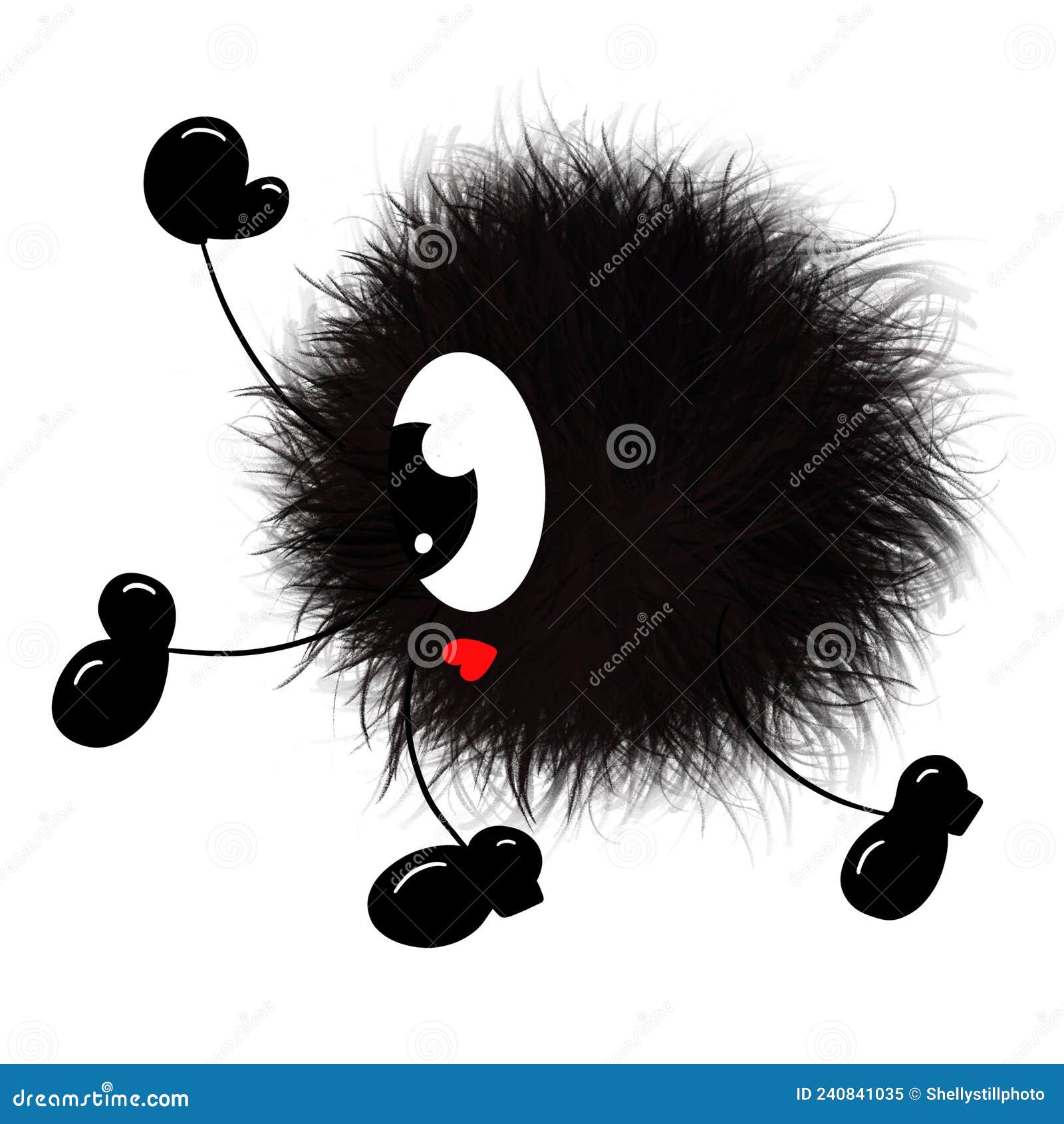 Cute Furry Black Imaginary Monster Character Logo Stock Illustration ...