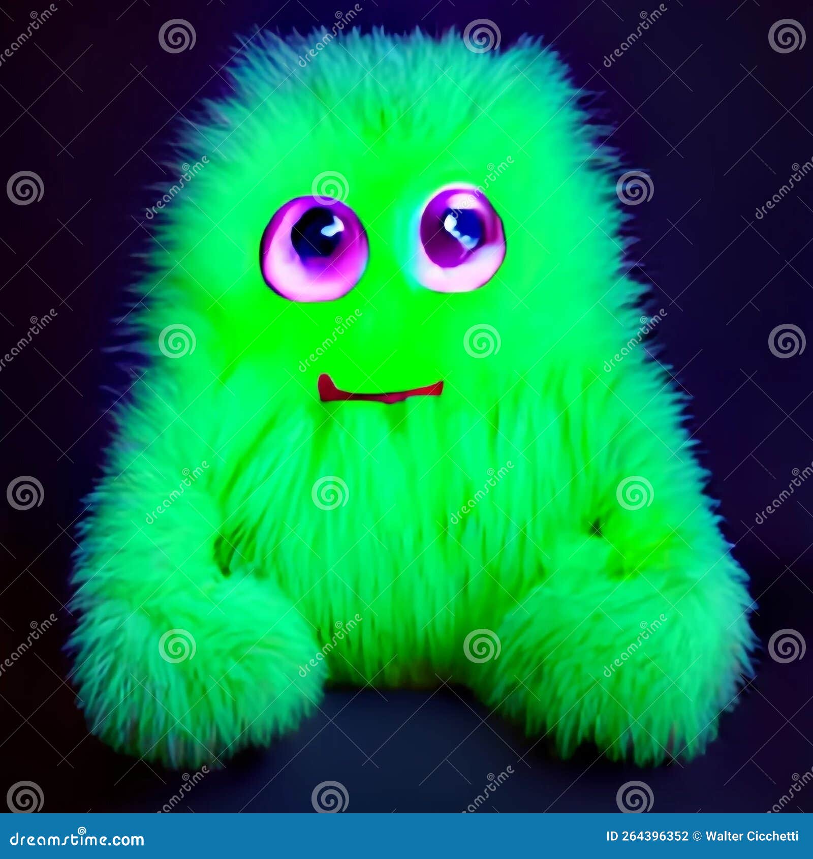 Cute Furry Monster â€“ 3D Illustration Stock Illustration ...