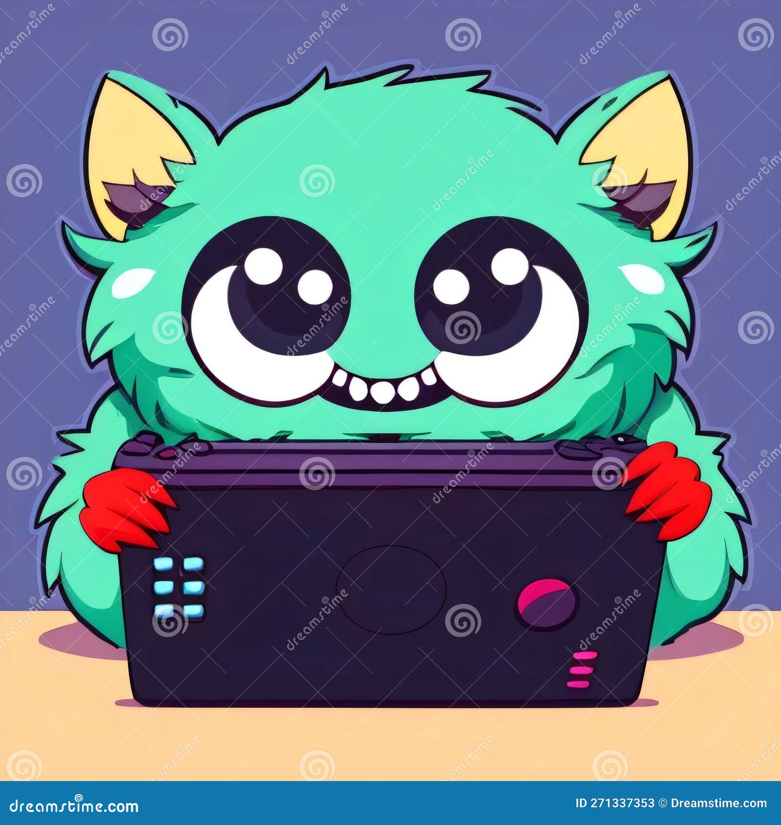 Cute Furry Monster Sticker Stock Photo | CartoonDealer.com #271384896
