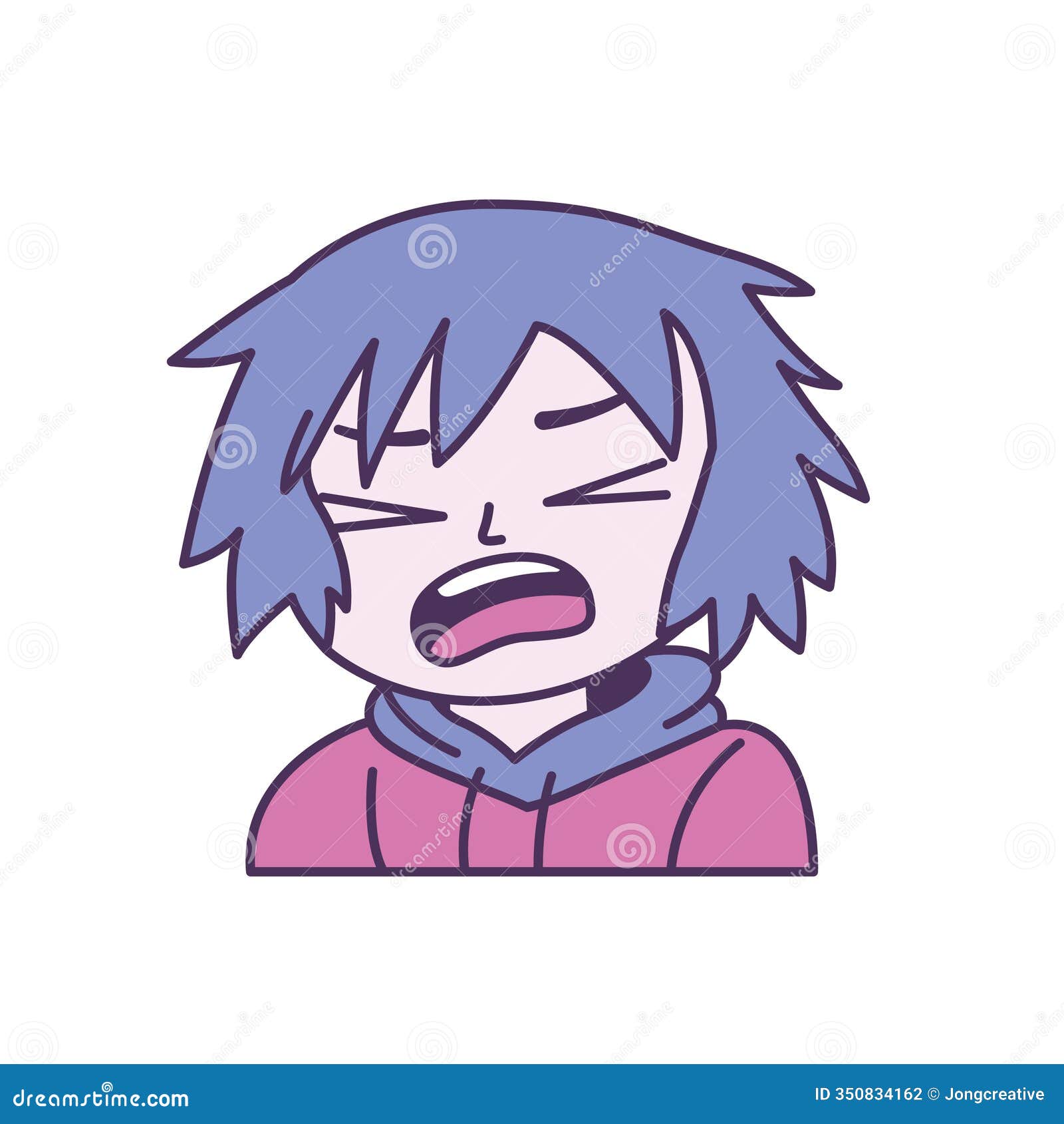 Cute Gamer Boy Cartoon Character with Angry Screaming Expression Stock ...