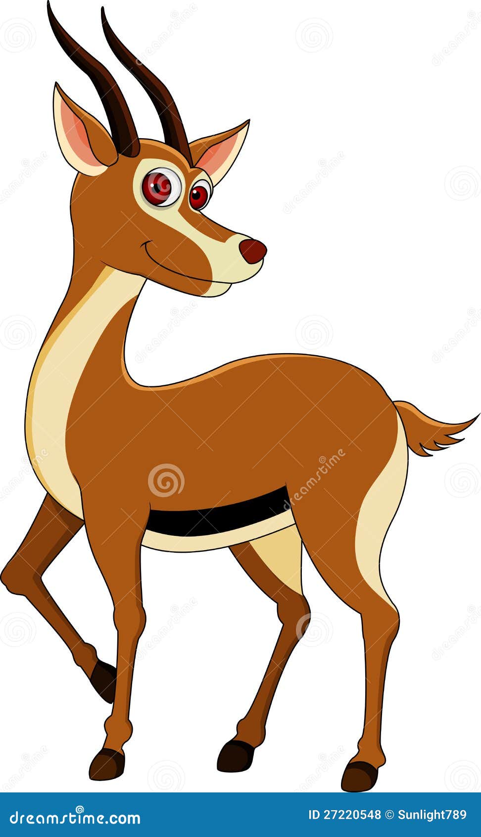 Cute gazelle cartoon stock illustration. Illustration of clip - 27220548