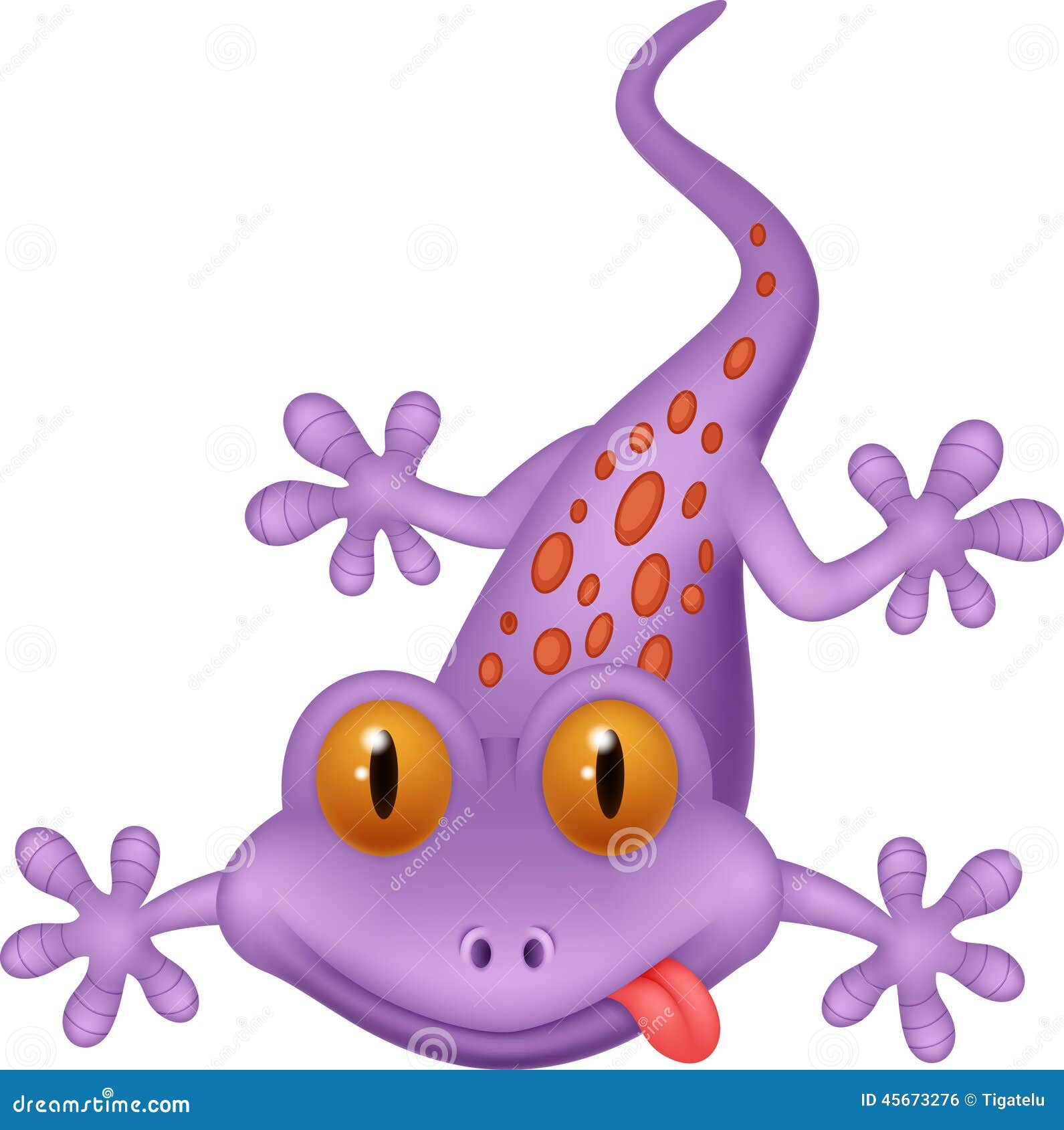Cute Gecko Cartoon Vector Illustration | CartoonDealer.com #45673276