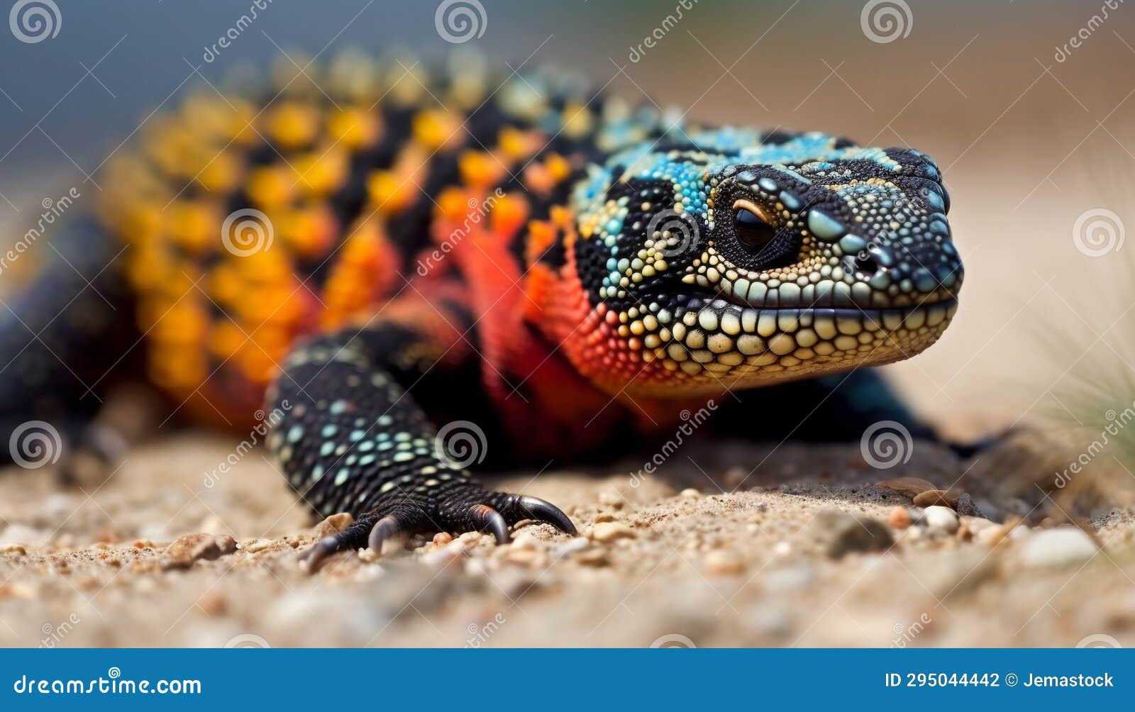 A Cute Gecko Crawling on Sand, Looking at the Camera Generated by AI ...