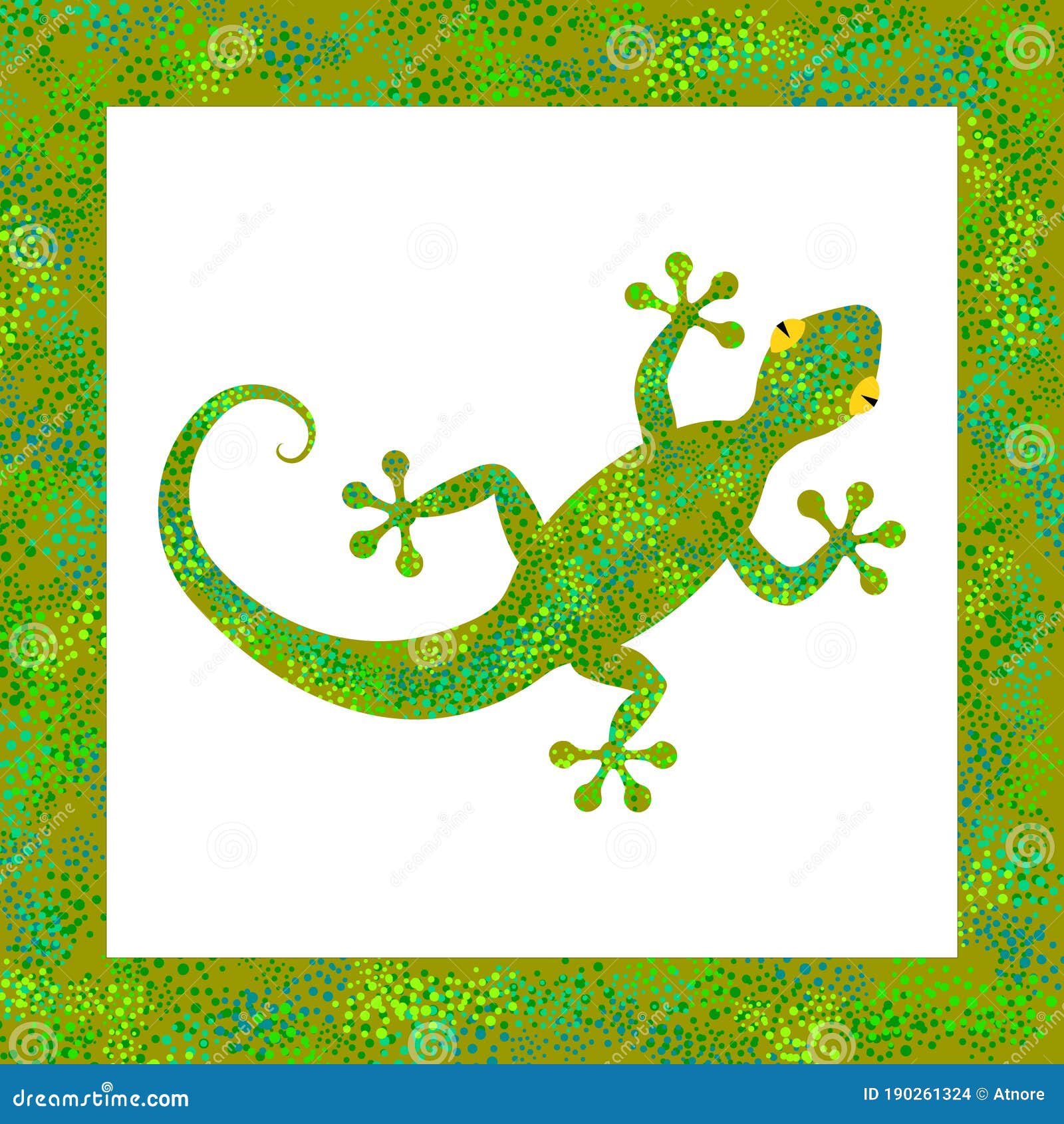 Cute Gecko Cartoon Waving Vector Illustration | CartoonDealer.com #33234184