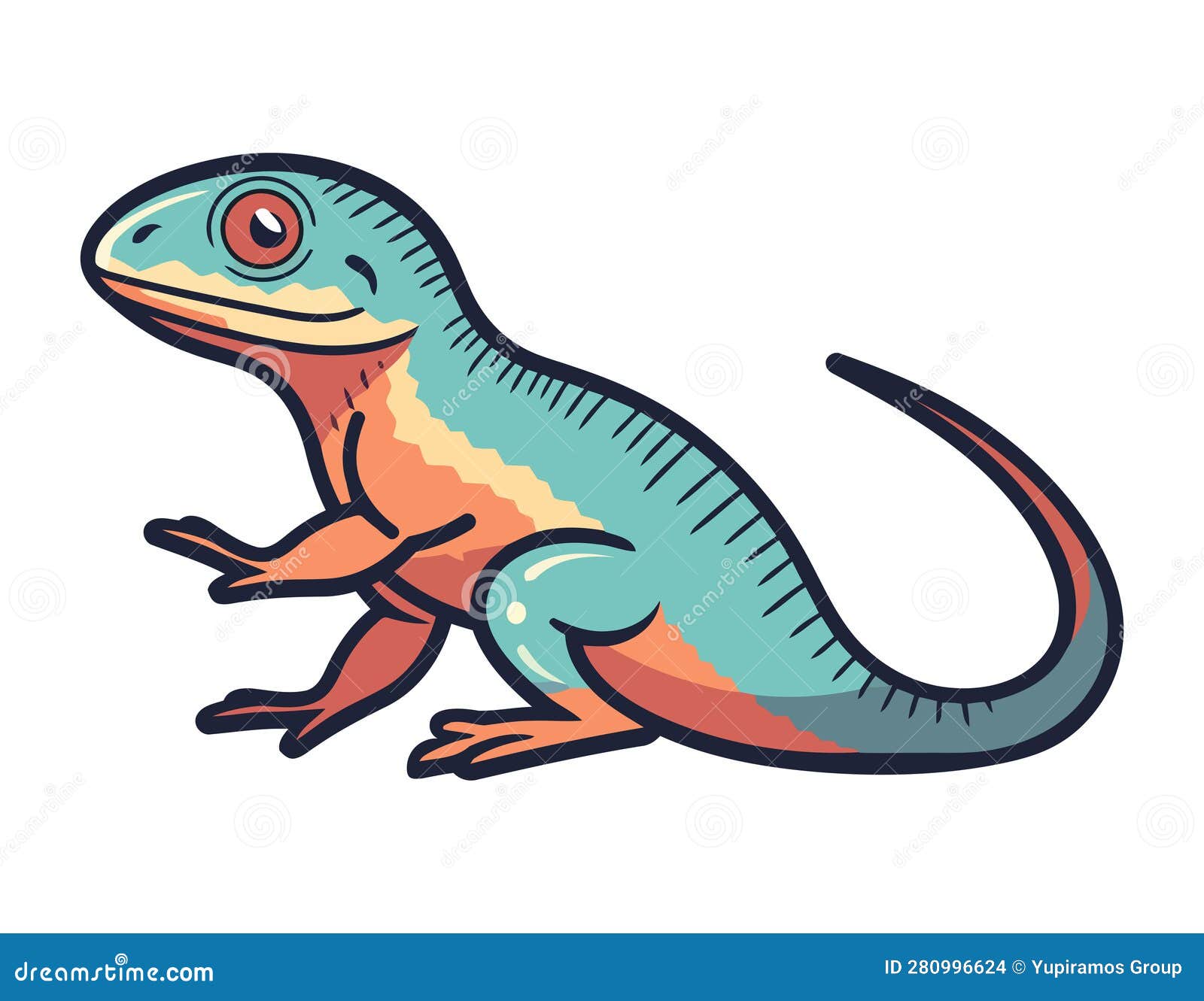 Cute Gecko Mascot with Blue Tail Isolated Vector Stock Vector ...
