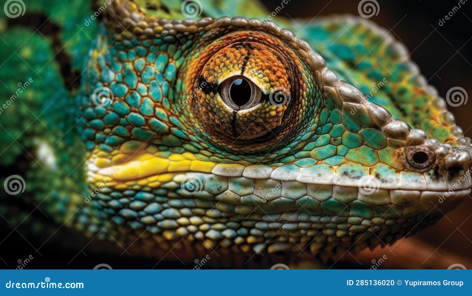 A Cute Gecko, with Multi Colored Scales, Looking at the Camera ...