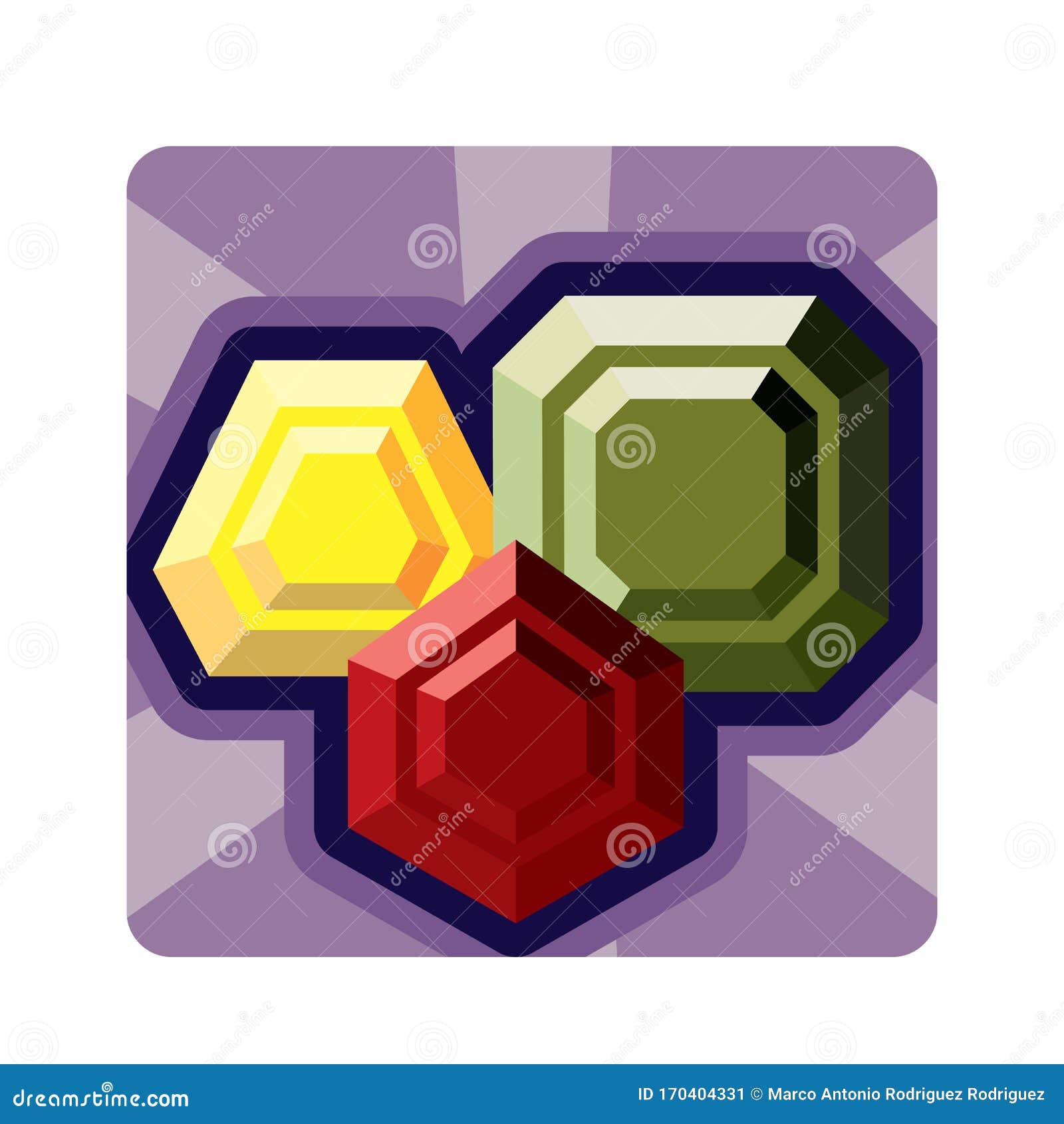 Vector Cute Gems Icon Colorful Isolated Stock Illustration ...