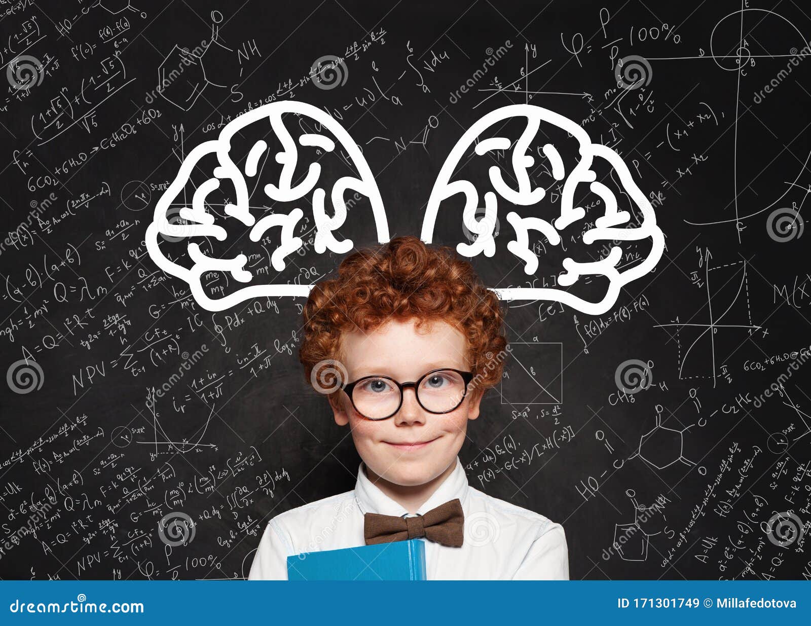 Cute Genius Kid Student in Glasses Portrait Stock Image - Image of ...