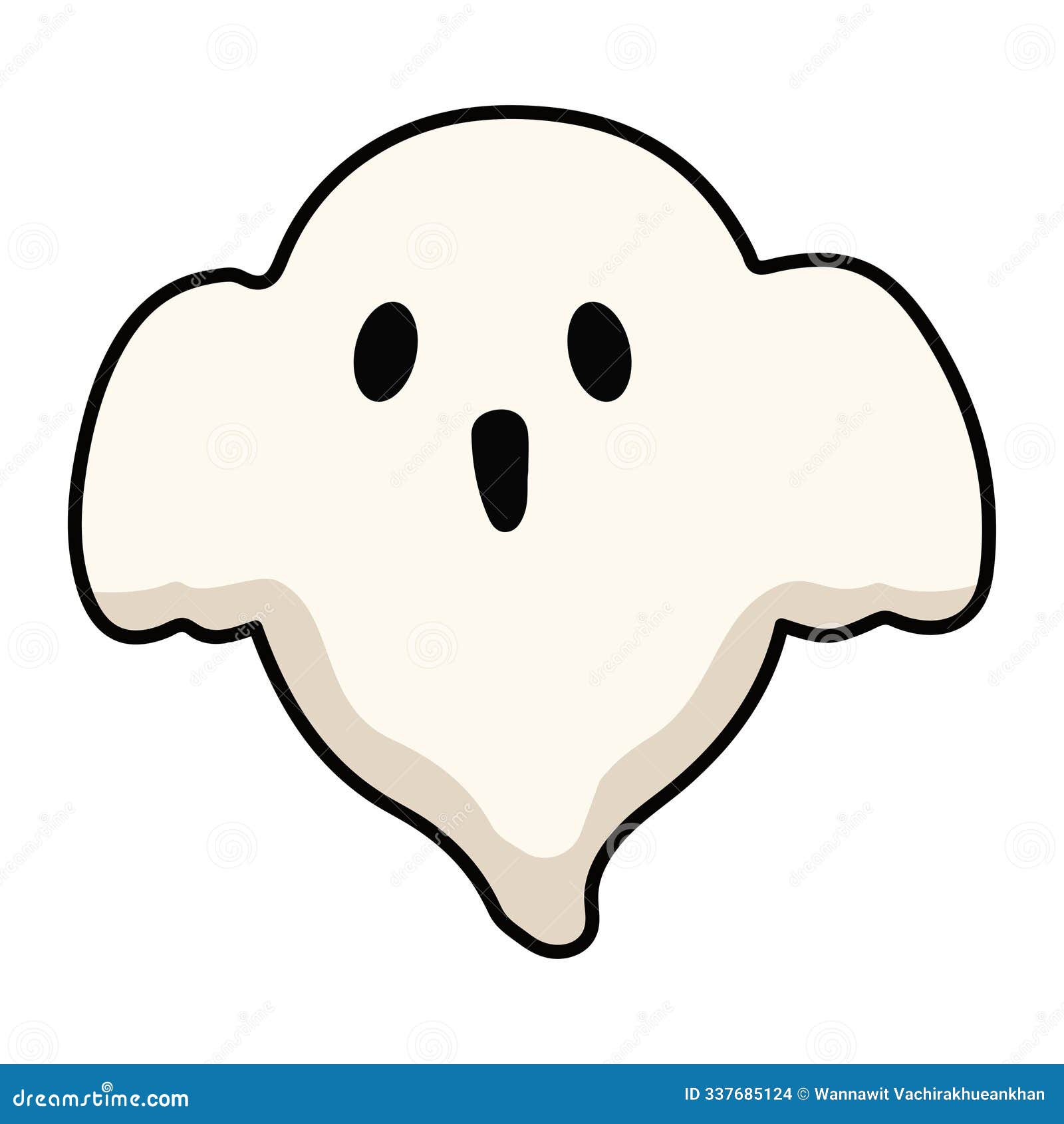 Cute ghost icon flat style stock vector. Illustration of spooky - 337685124