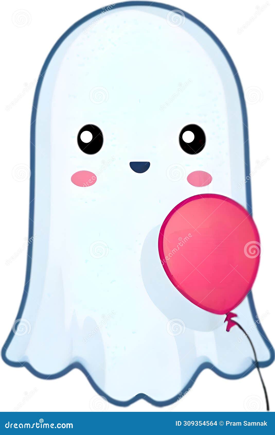 Cute Ghost Icon in a Minimalist Style. AI-Generated. Stock Photo ...