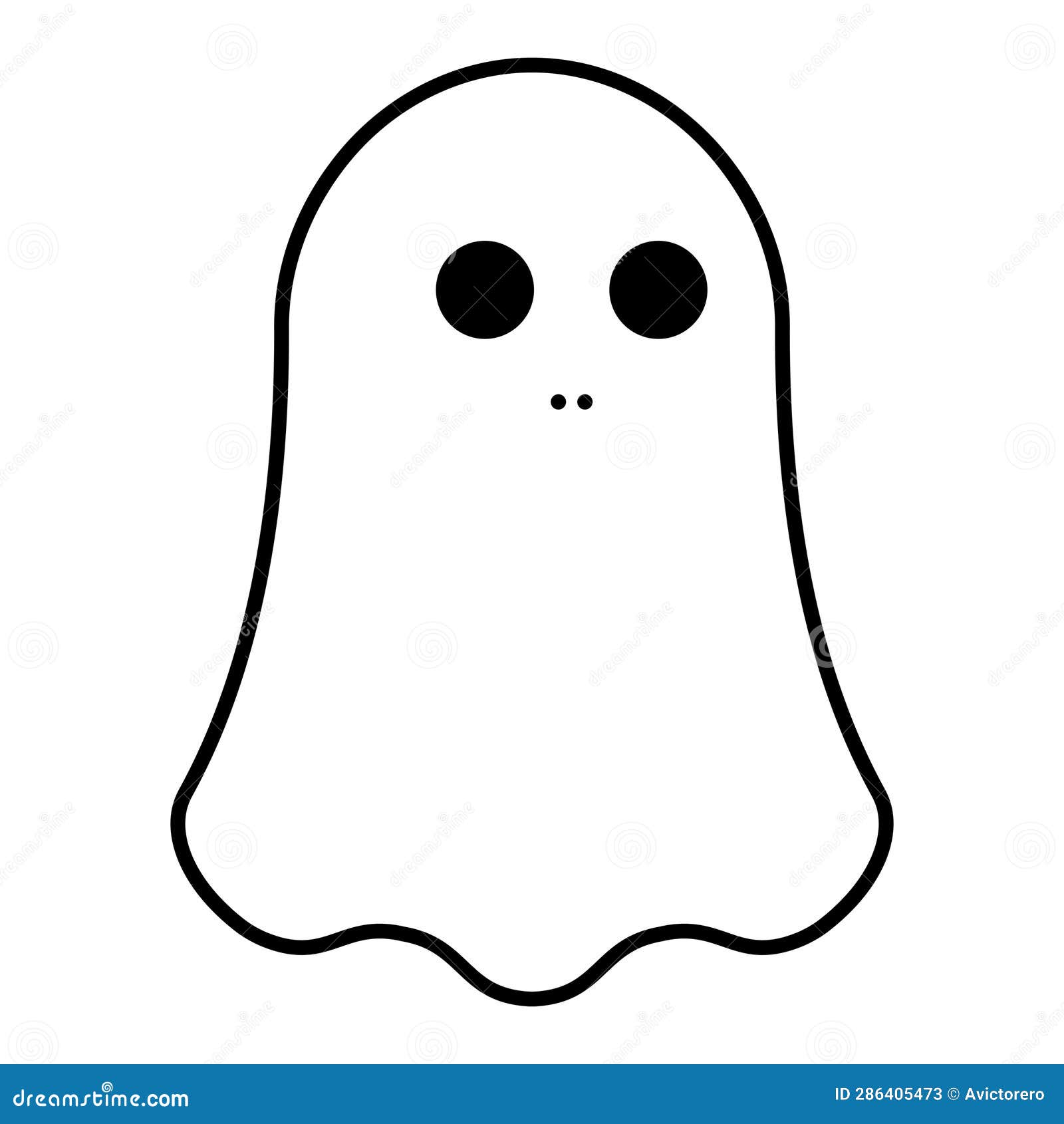 Cute ghost icon symbol stock vector. Illustration of funny - 286405473