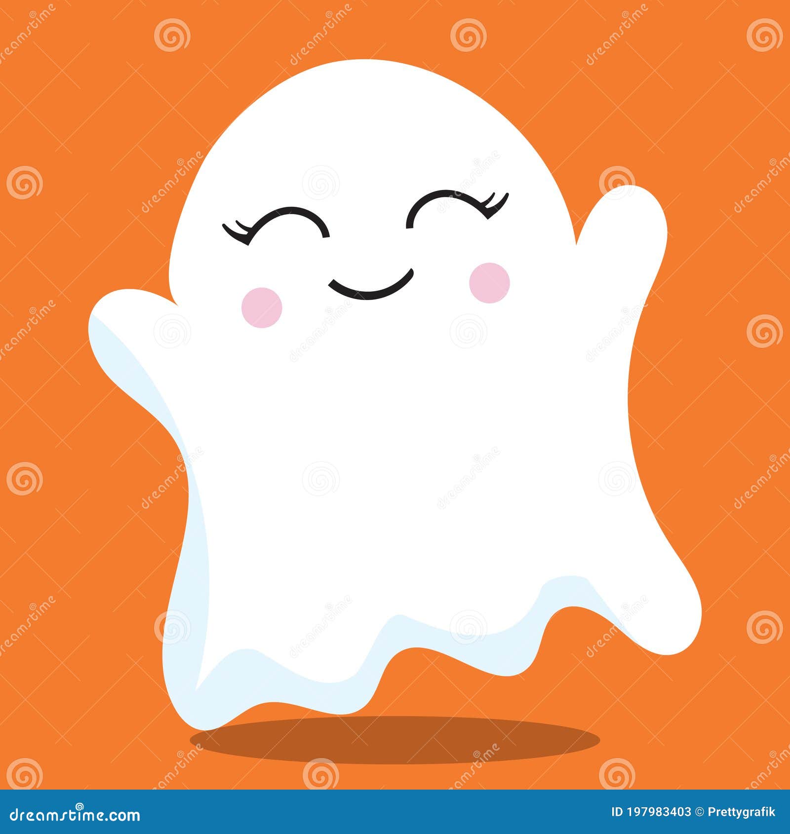 CUTE GHOST ORANGE 09 stock vector. Illustration of orange - 197983403