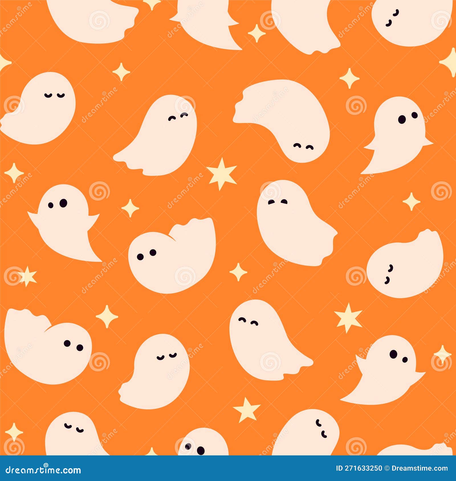 Cute ghost pattern stock vector. Illustration of isolated - 271633250