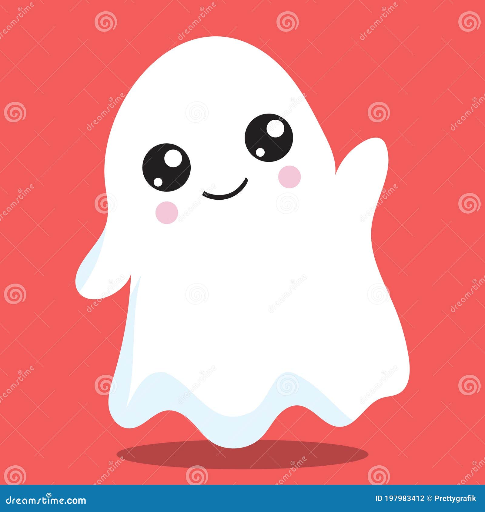 CUTE GHOST RED 01 stock vector. Illustration of cute - 197983412