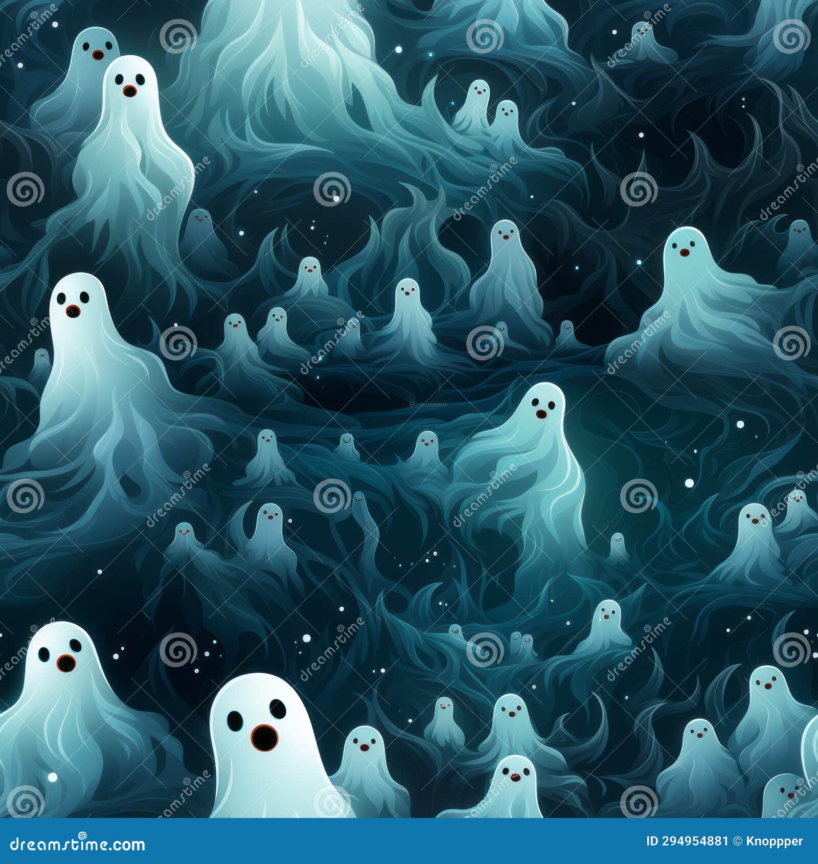 Cute Ghost Seamless Pattern Ai Generated Stock Illustration - Illustration of scary, design ...