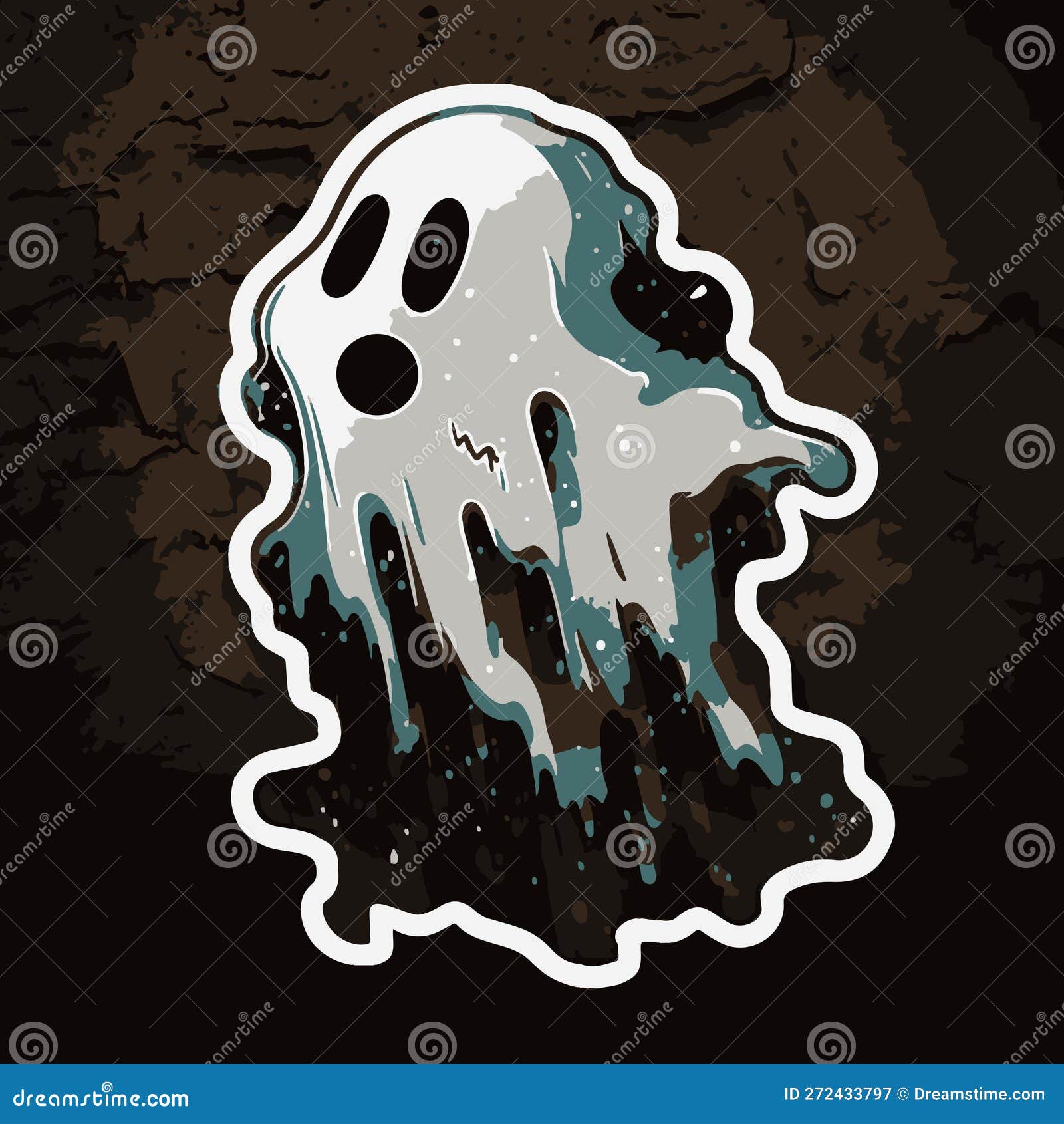 A Cute Ghost in a Sheet is Trying To Scare Stock Illustration ...