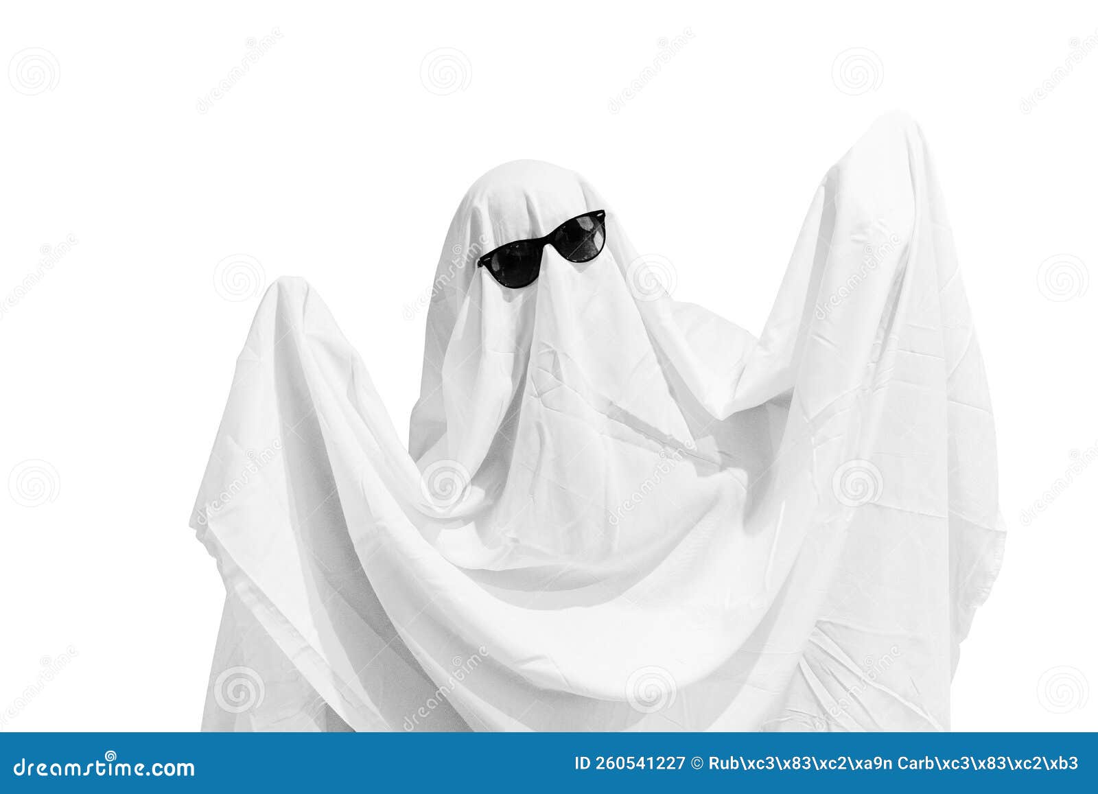 Cute Ghost with Sunglasses Made with a Bed Sheet Stock Image - Image of ...