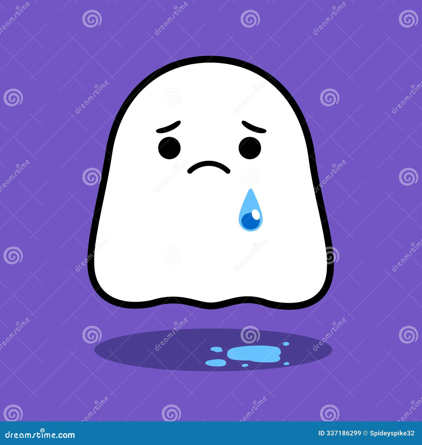 A Cute Ghost with Tears. Isolated Vector Illustration Stock ...
