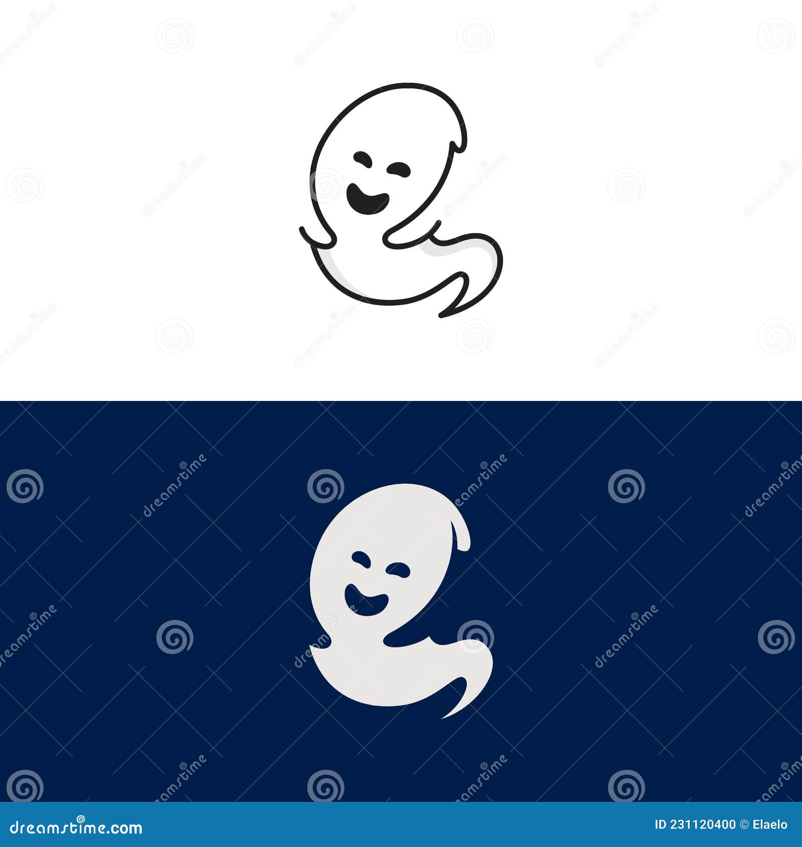 Cute Ghost Vector Icon Design Illustration Stock Vector - Illustration ...