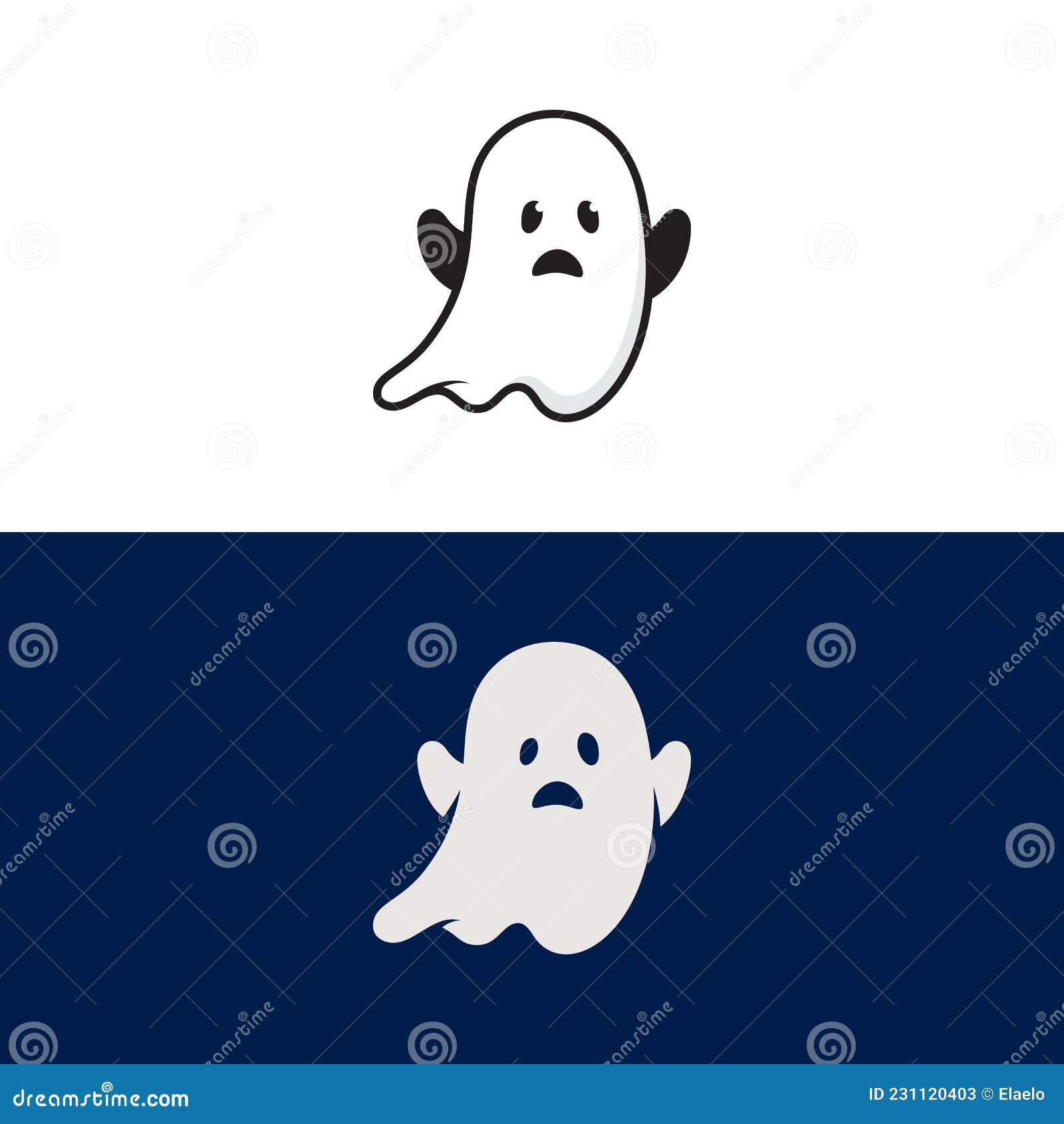 Cute Ghost Vector Icon Design Illustration Stock Vector - Illustration ...
