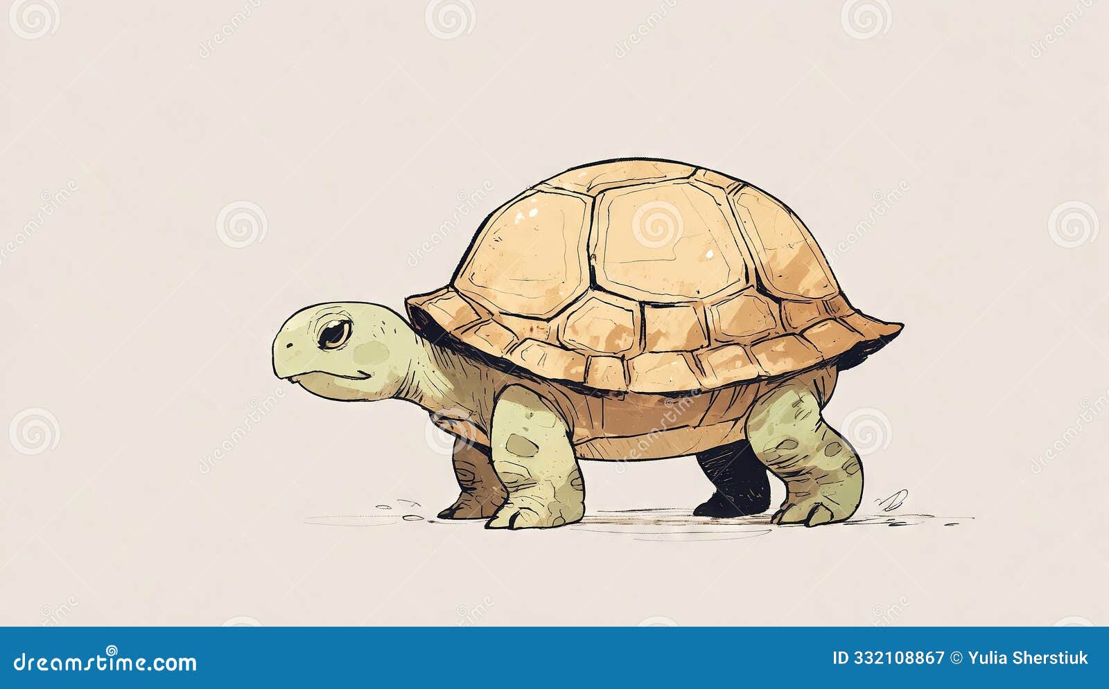 Cute Giant Turtle Illustration Portfolio. Anime Style Stock ...
