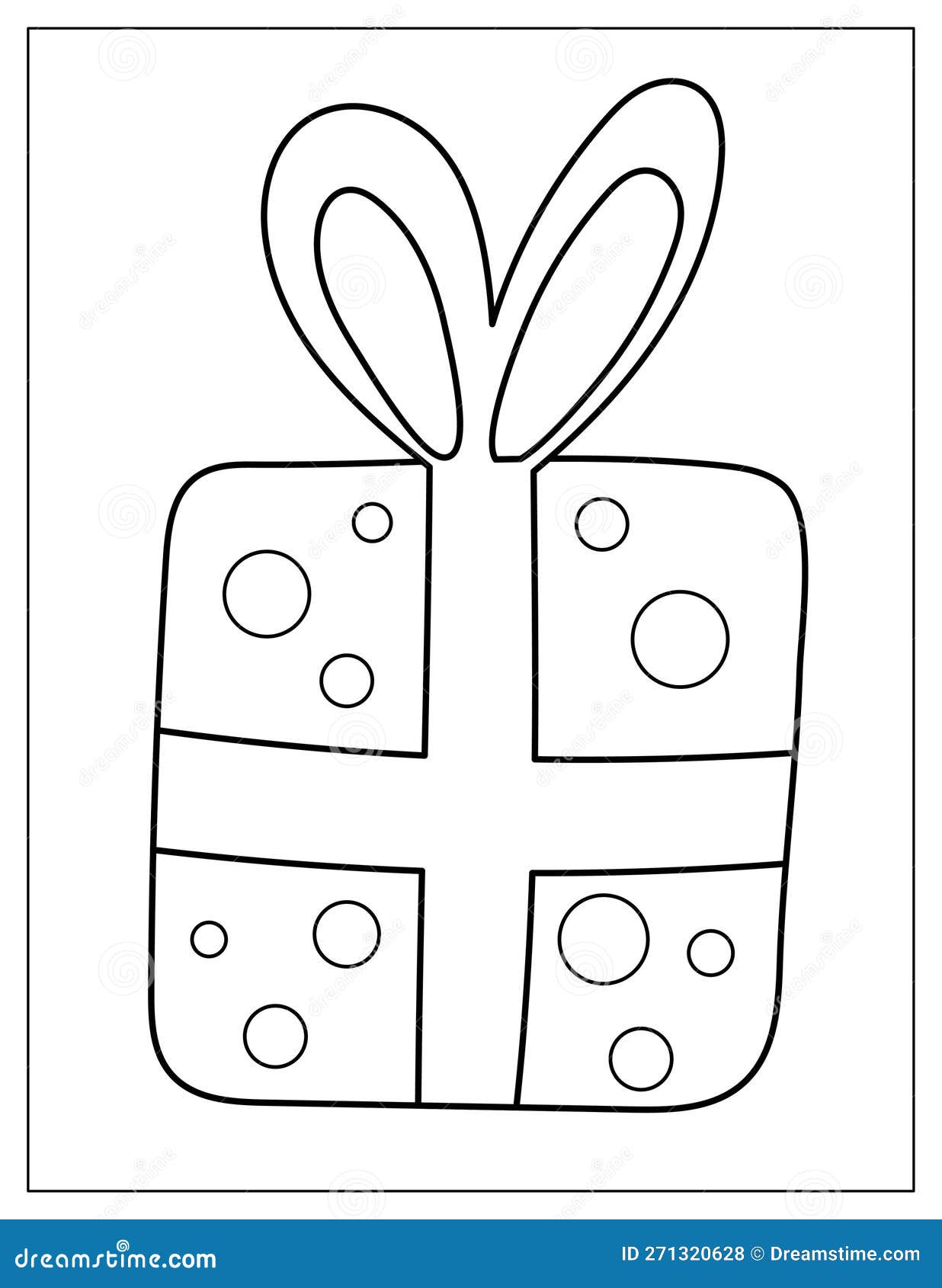 Cute Gift Box Coloring Page. Print for Coloring Book in US Letter ...