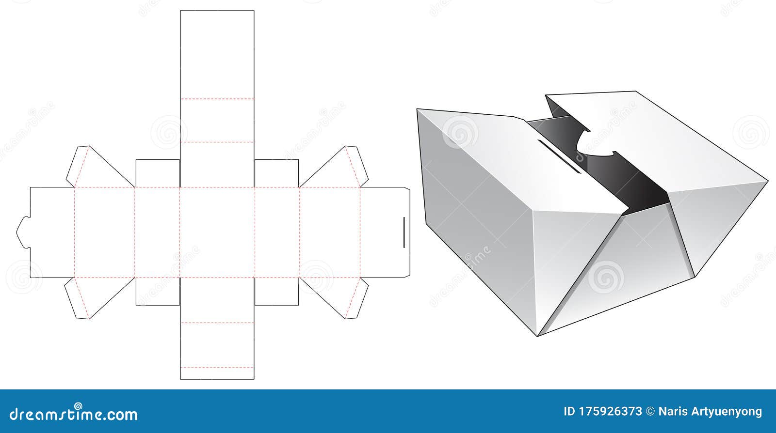 Cute Gift Box Die Cut Template Stock Vector - Illustration of cardboard ...