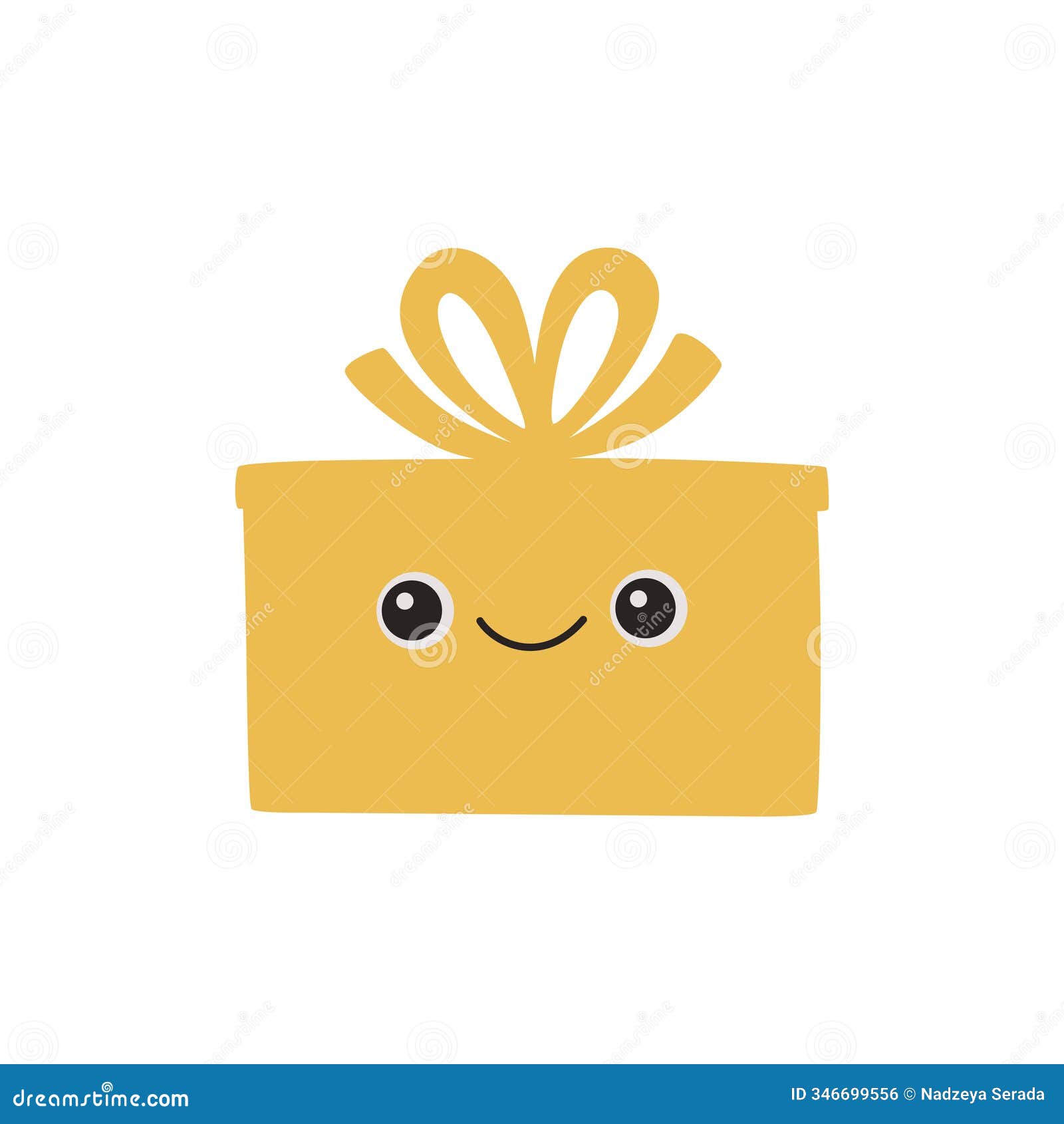 Cute Gift Box Character Isolated. Winking Face Present Emoji Cartoon ...