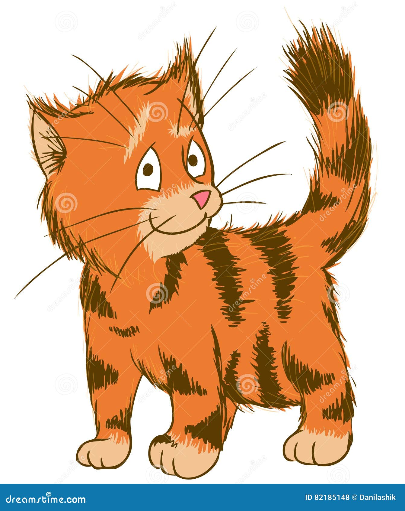 Cute Ginger Cat. Ector Illustration of Pets Stock Vector - Illustration ...