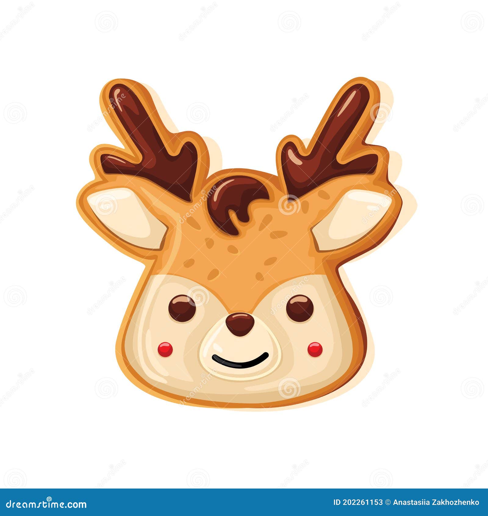 Cute Gingerbread Deer for Christmas. Vector Illustration Stock Vector ...
