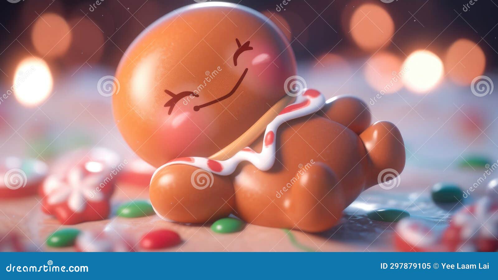Cute Gingerbread Man Cartoon Christmas, Ai Stock Illustration ...