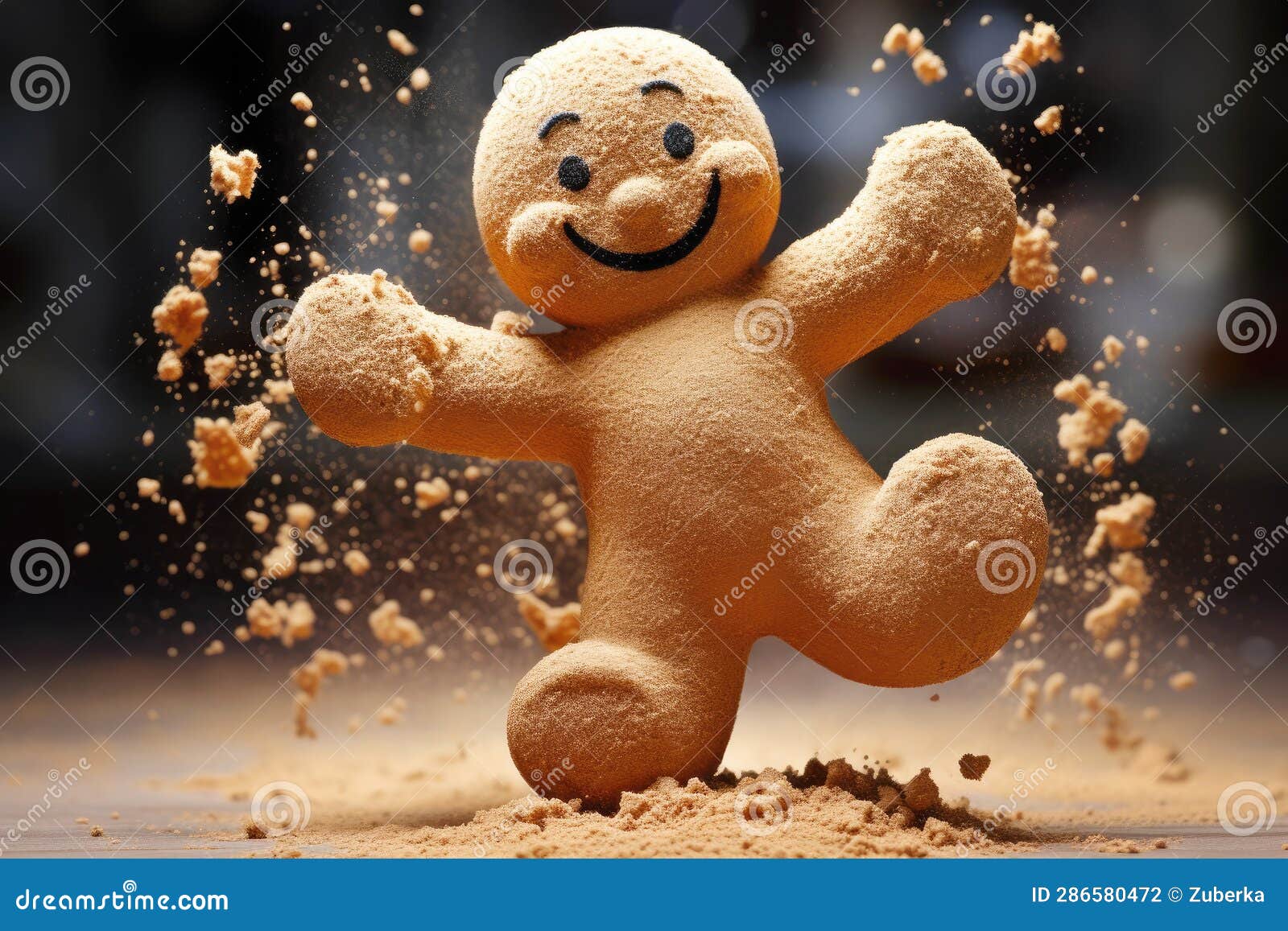 Cute Gingerbread Man Dancing Stock Illustration - Illustration of ...