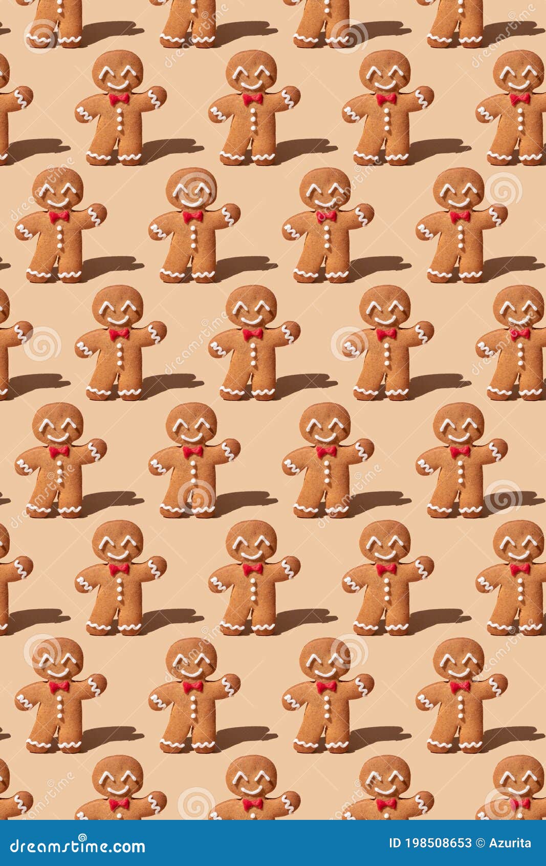 Cute Gingerbread Man Pattern Stock Image - Image of traditional, brown ...