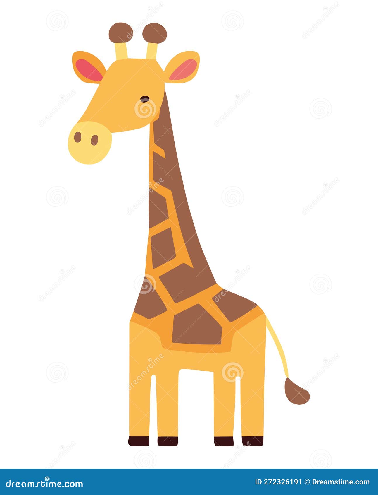 Cute Giraffe Animal Standing Stock Vector - Illustration of cartoon ...